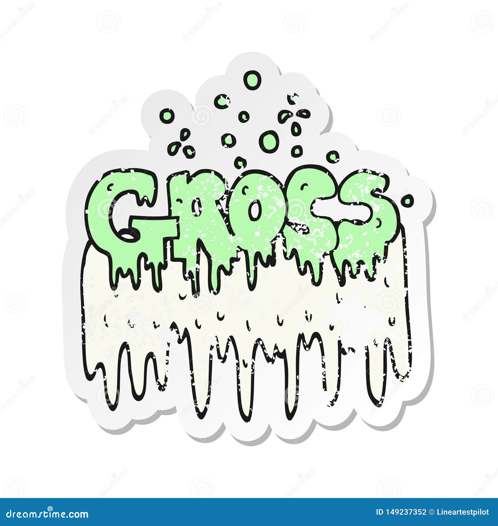 Retro Distressed Sticker of a Cartoon Gross Symbol Stock Vector ...