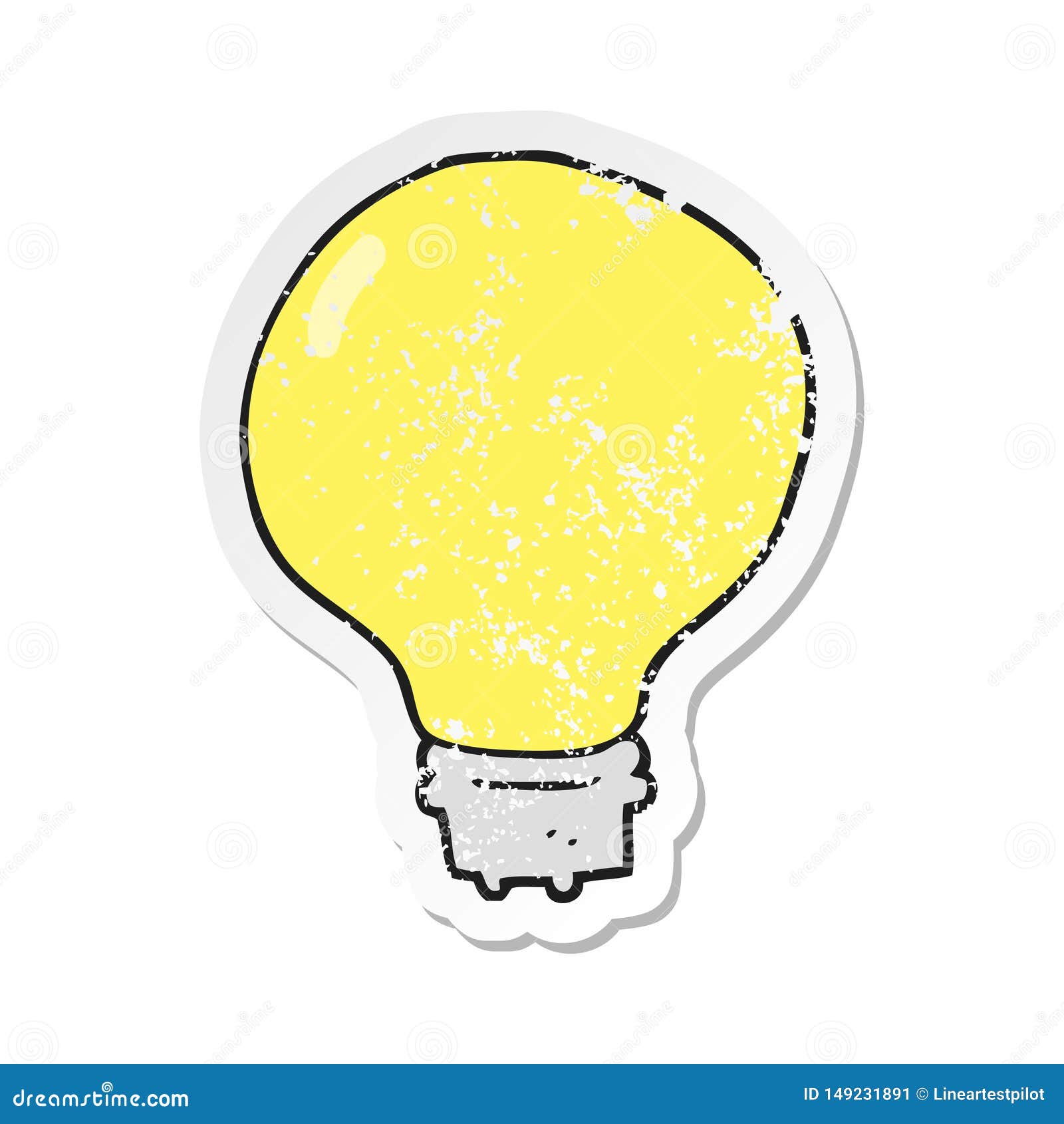 Retro Distressed Sticker of a Cartoon Light Bulb Stock Vector ...