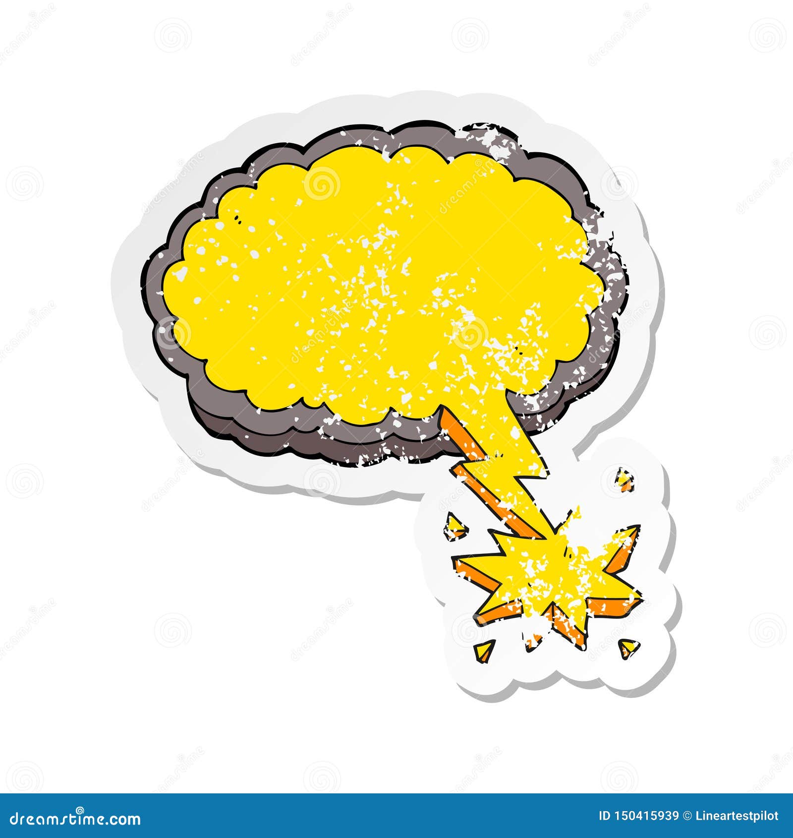 Retro Distressed Sticker of a Cartoon Lighting Strike Symbol Stock ...