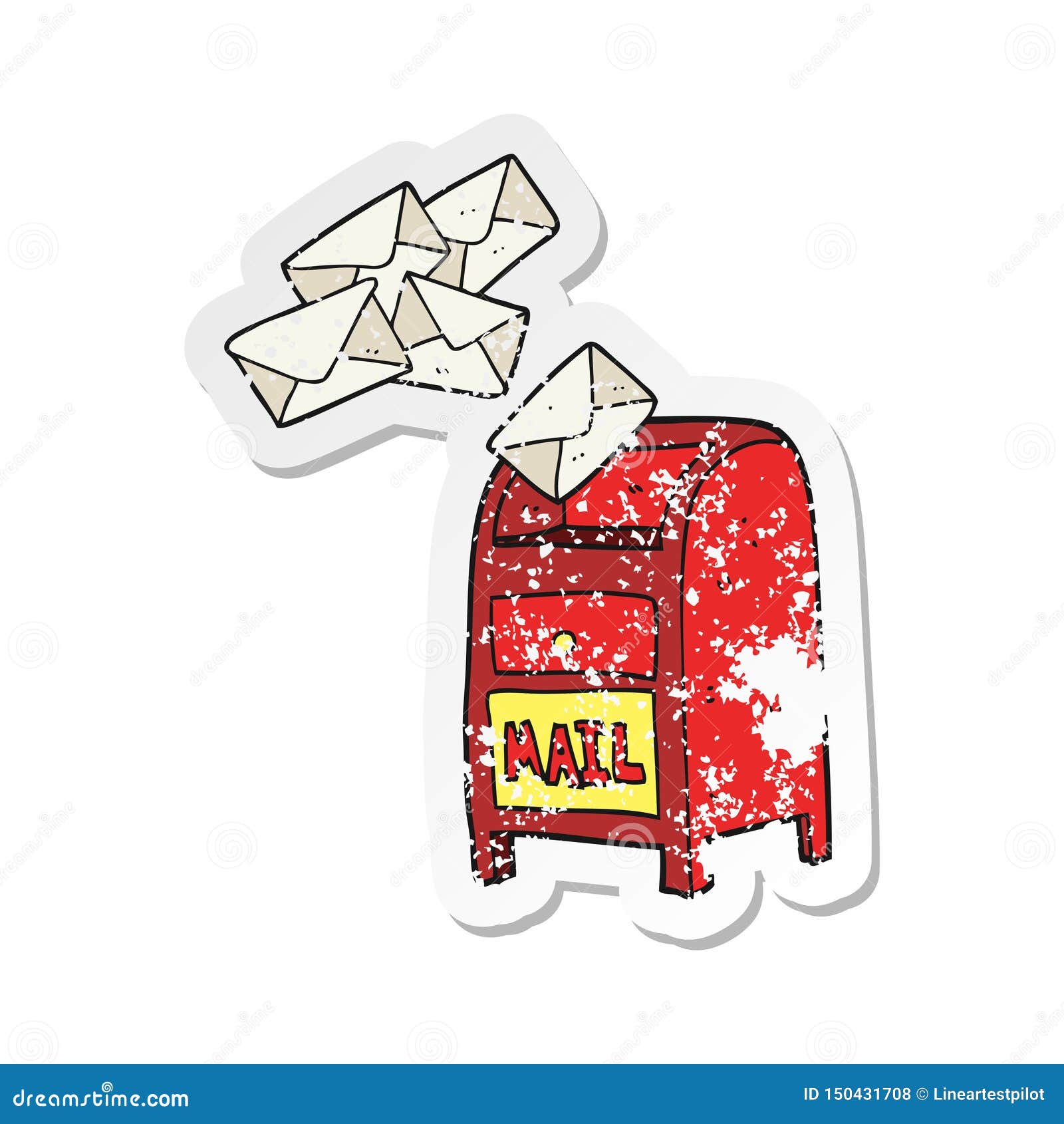 Retro Distressed Sticker of a Cartoon Mail Box Stock Vector ...