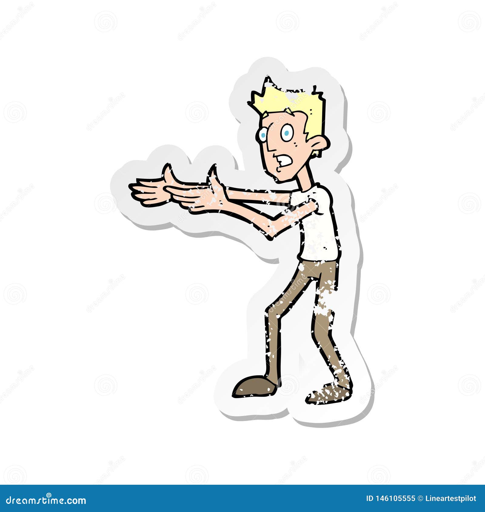 Sticker Man Male Boy Stressed Explaining Panic Cartoon Character ...