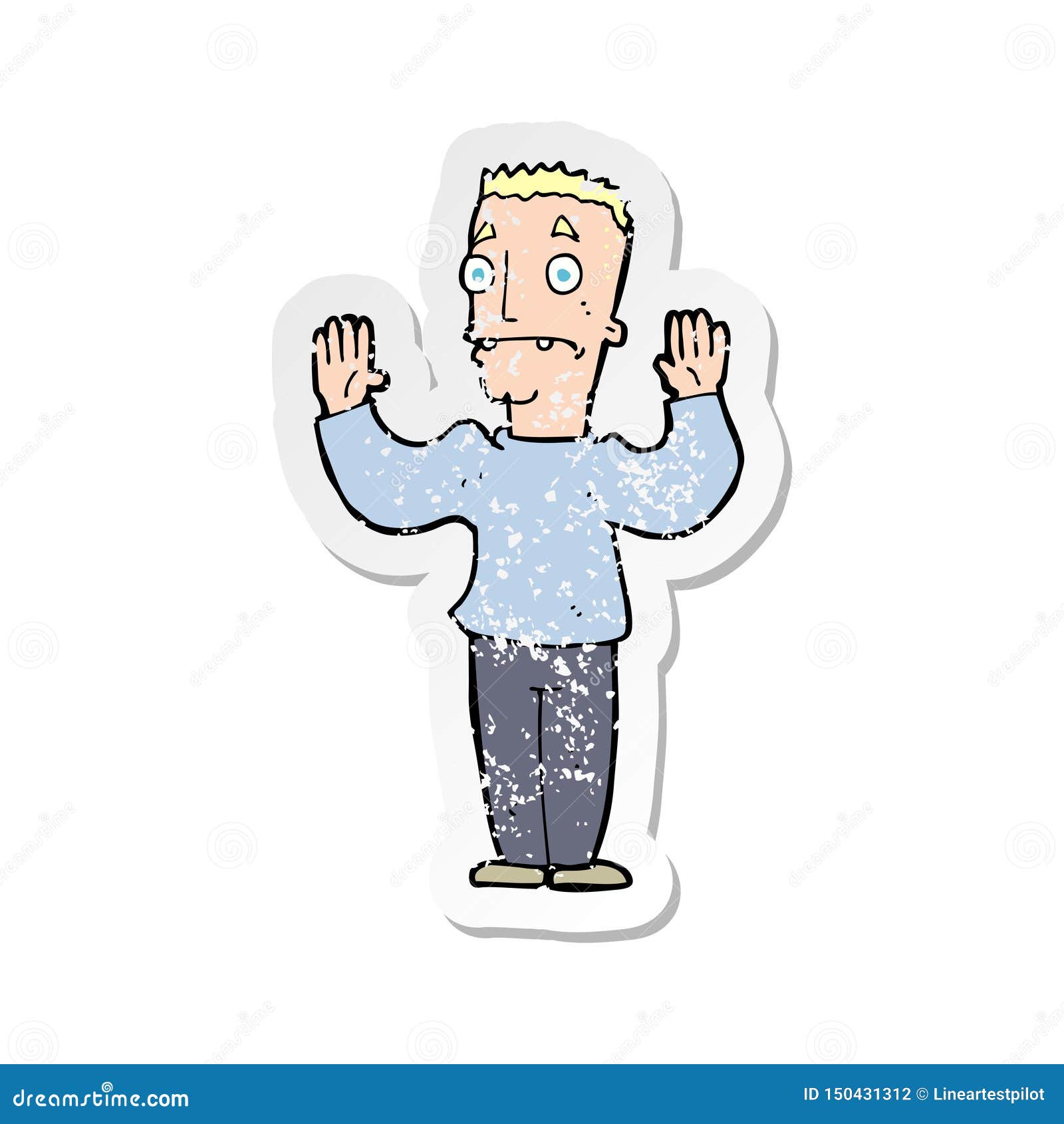 Cartoon Man Surrendering Vector Illustration | CartoonDealer.com #37032452