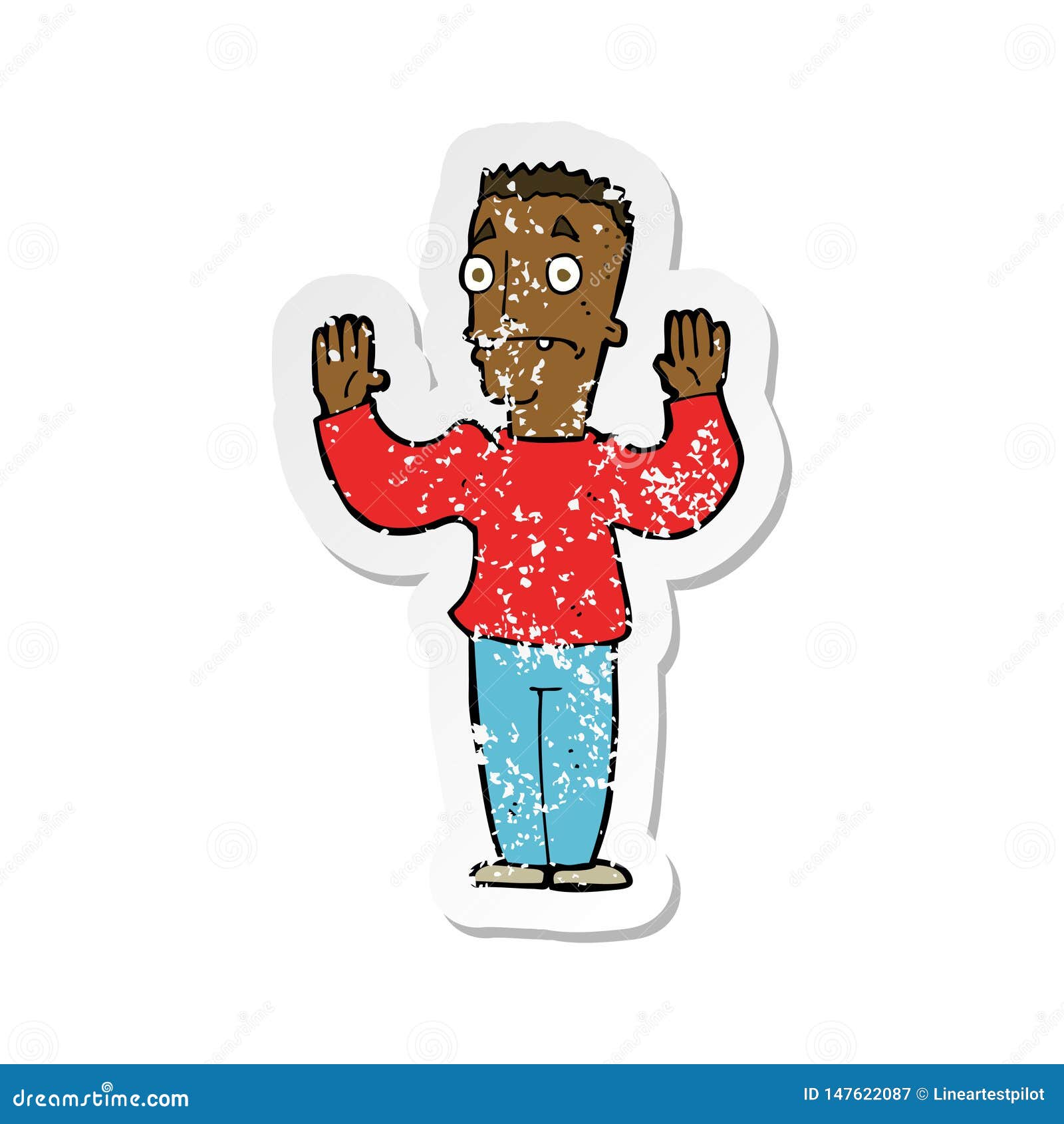 Cartoon Man Surrendering Vector Illustration | CartoonDealer.com #37032452