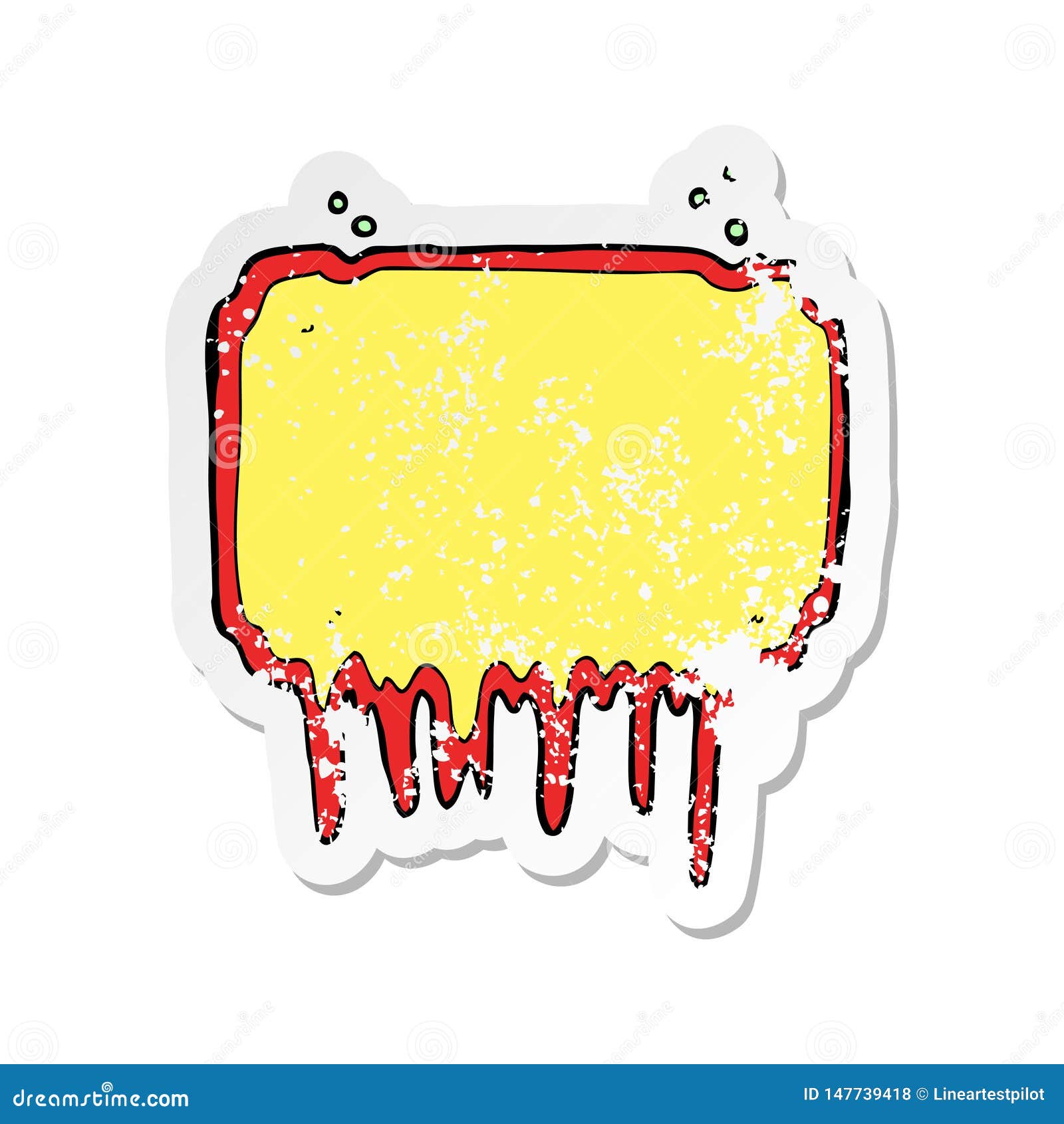 Retro Distressed Sticker of a Cartoon Melting Frame Stock Vector ...