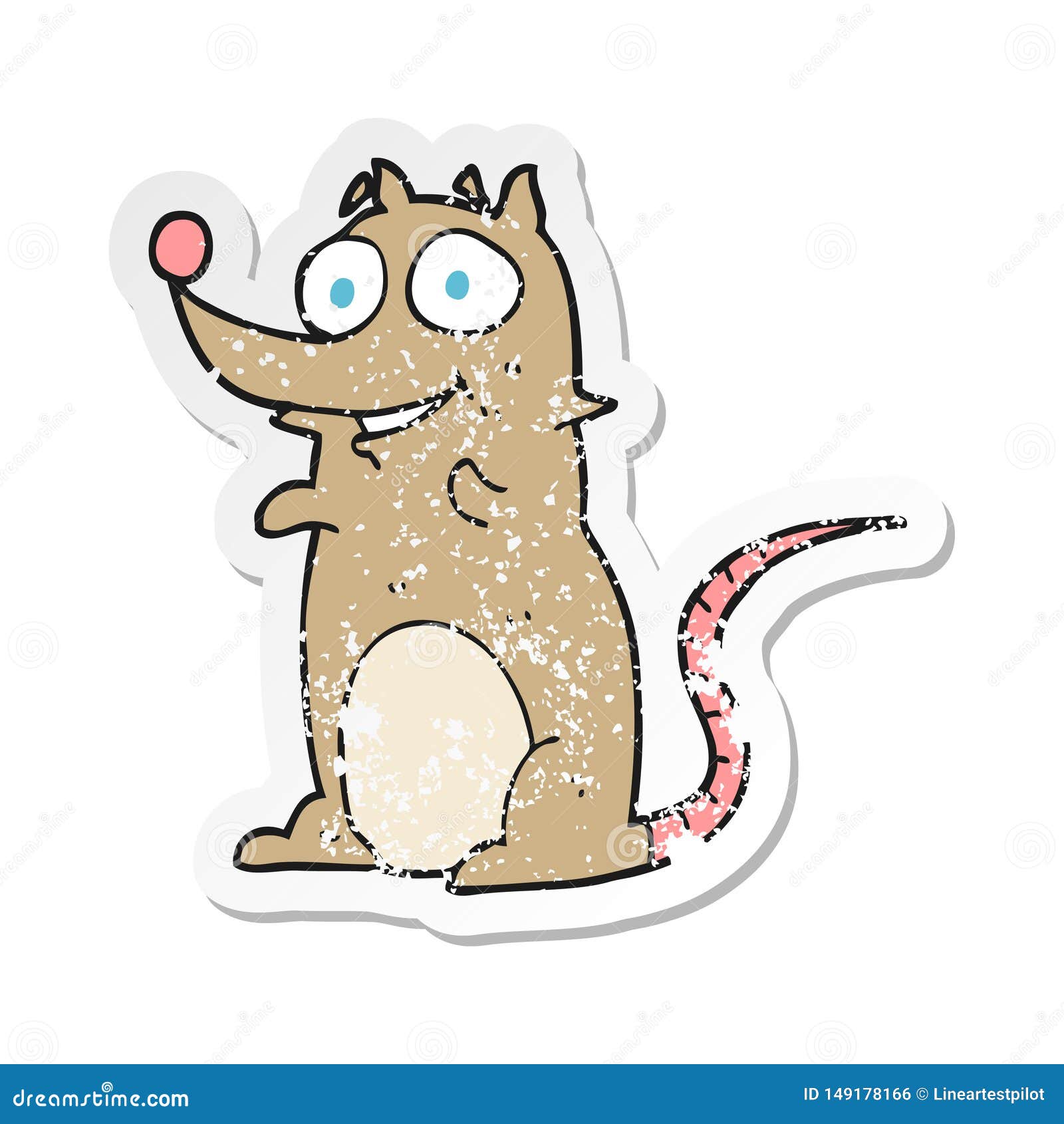 Retro Distressed Sticker of a Cartoon Mouse Stock Vector - Illustration ...
