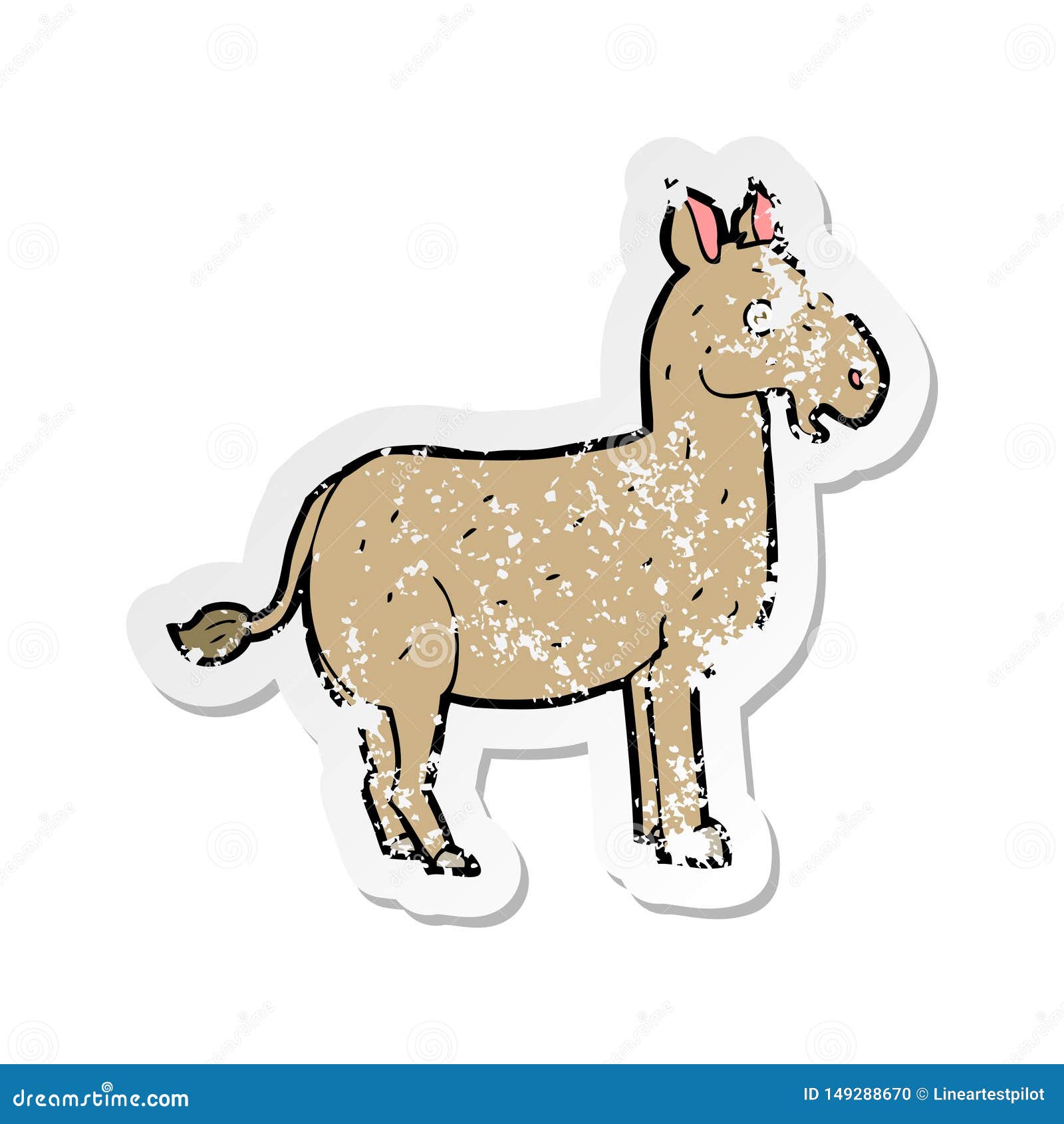 Retro Distressed Sticker of a Cartoon Mule Stock Vector - Illustration ...