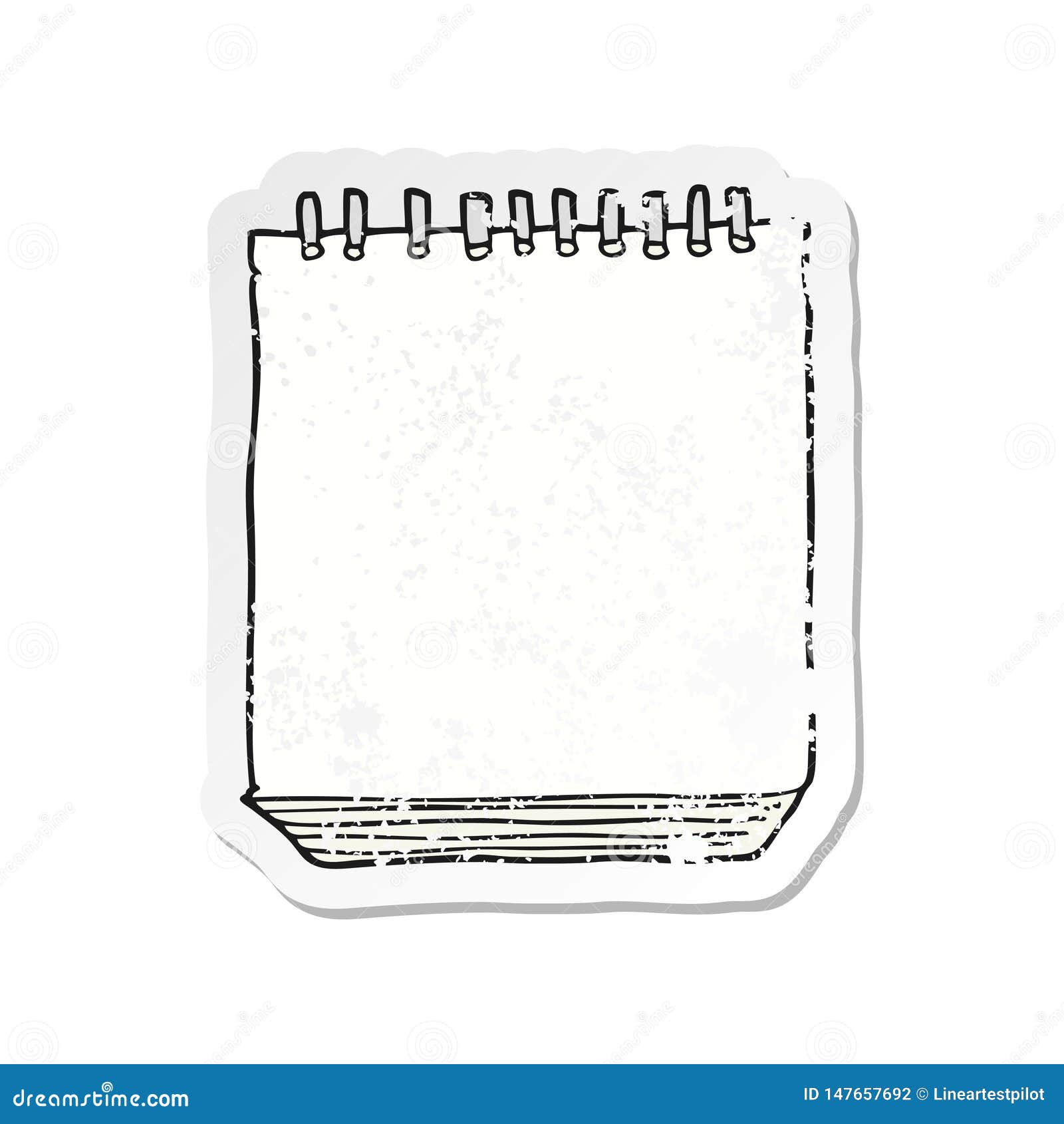 Retro Distressed Sticker of a Cartoon Notepad Stock Vector ...