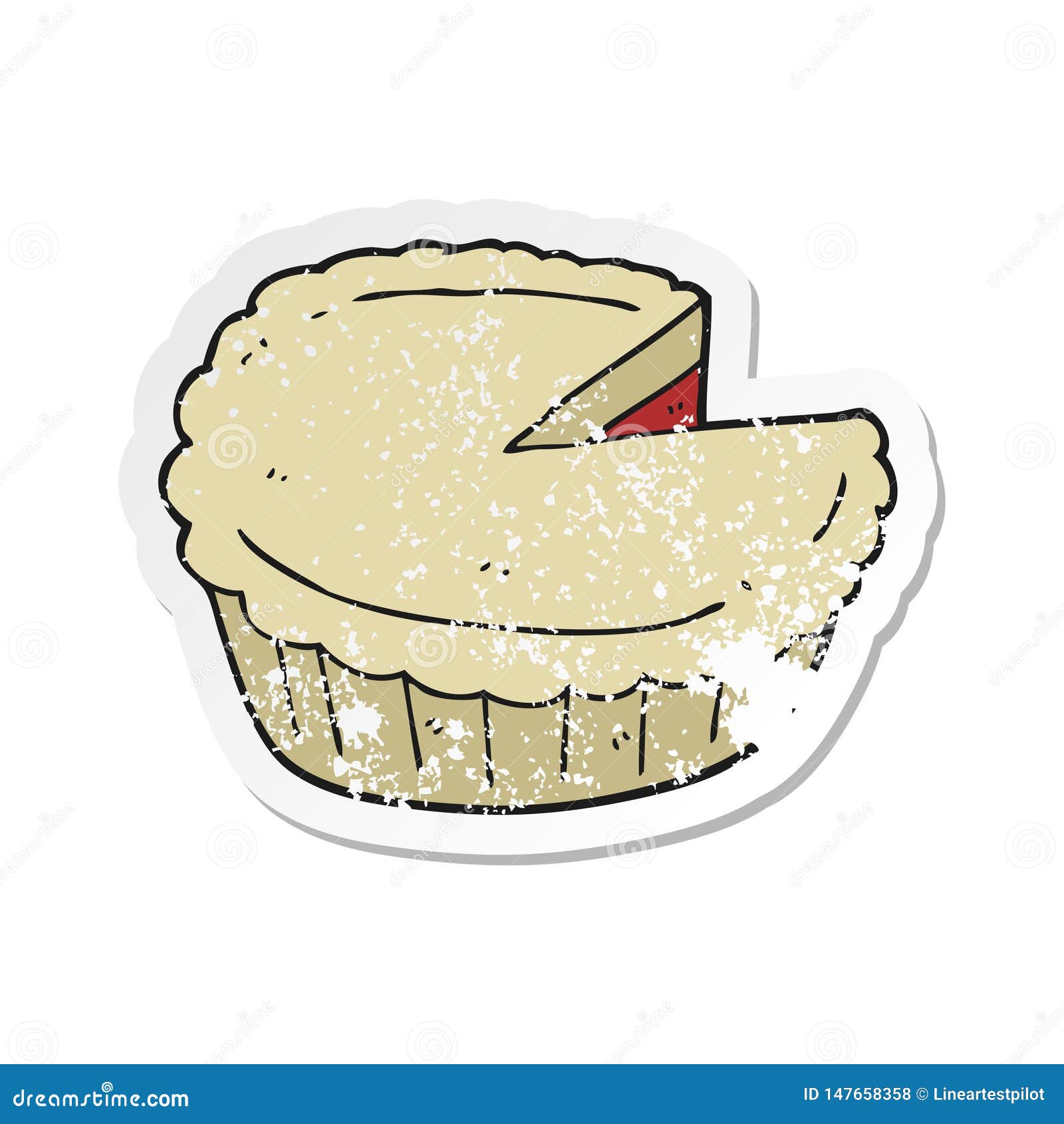 Retro Distressed Sticker of a Cartoon Pie Stock Vector - Illustration ...