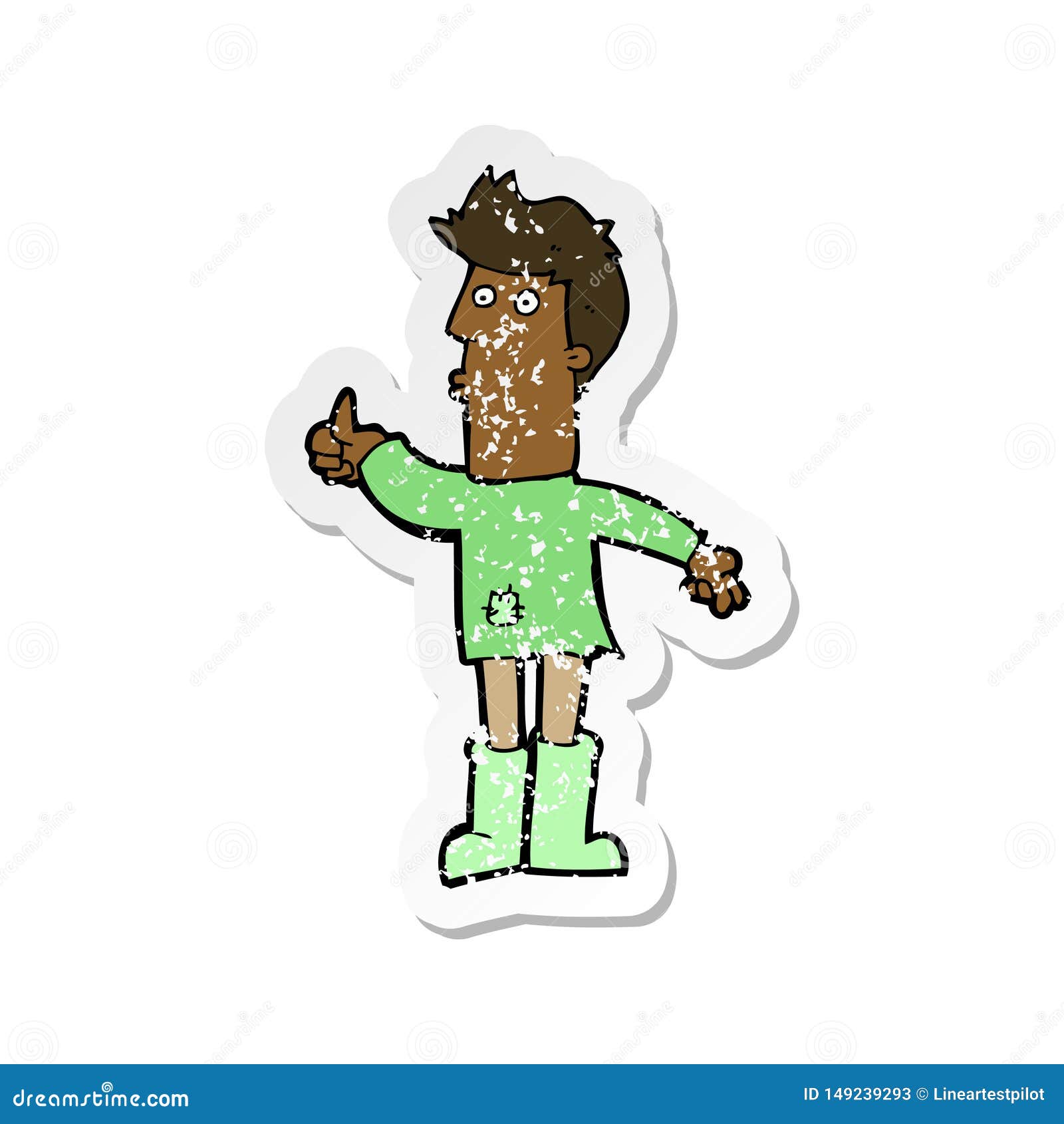 Retro Distressed Sticker of a Cartoon Poor Man Stock Vector ...