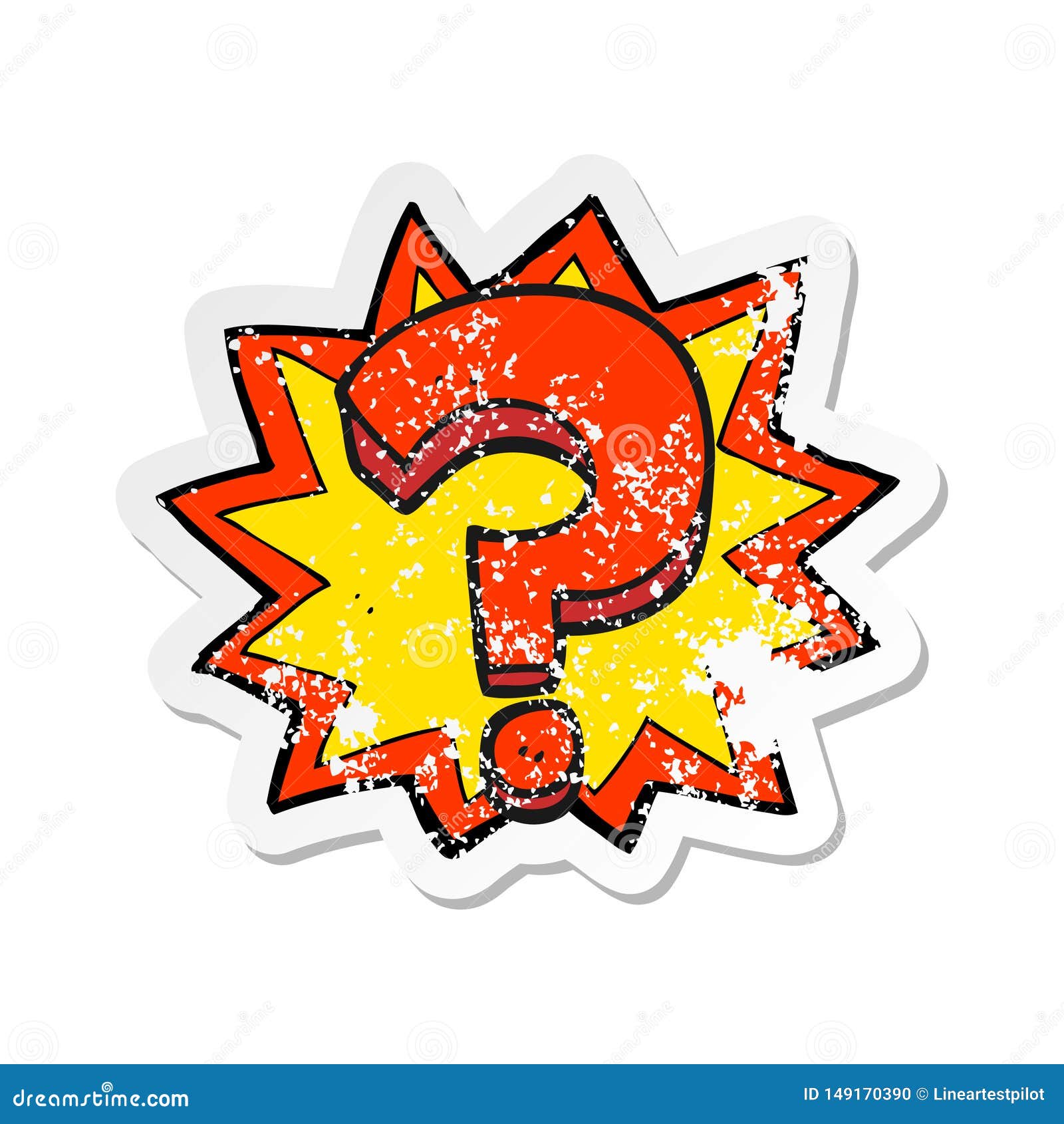Retro Distressed Sticker of a Cartoon Question Mark Stock Vector ...