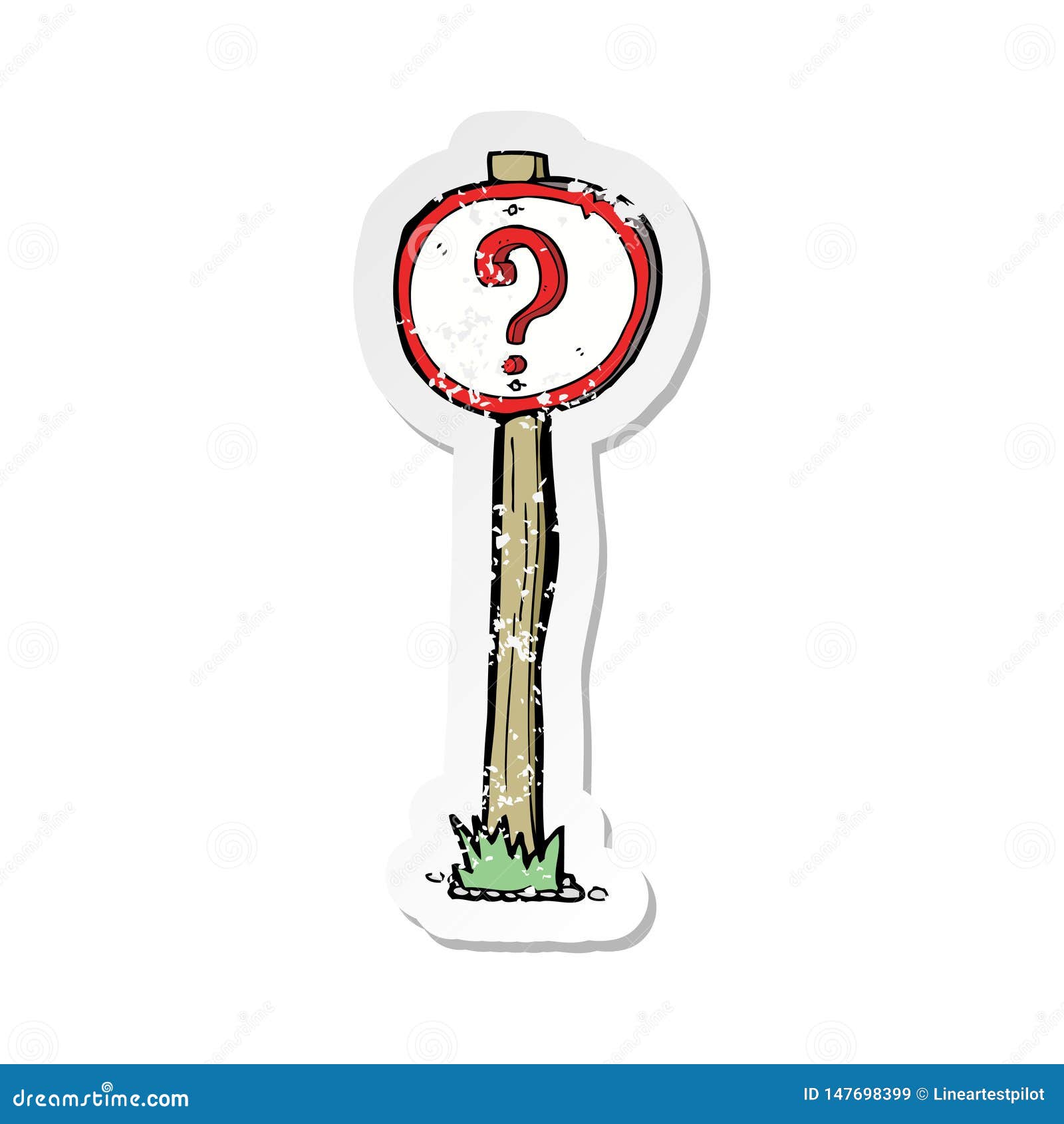Retro Distressed Sticker of a Cartoon Question Mark Sign Stock Vector ...