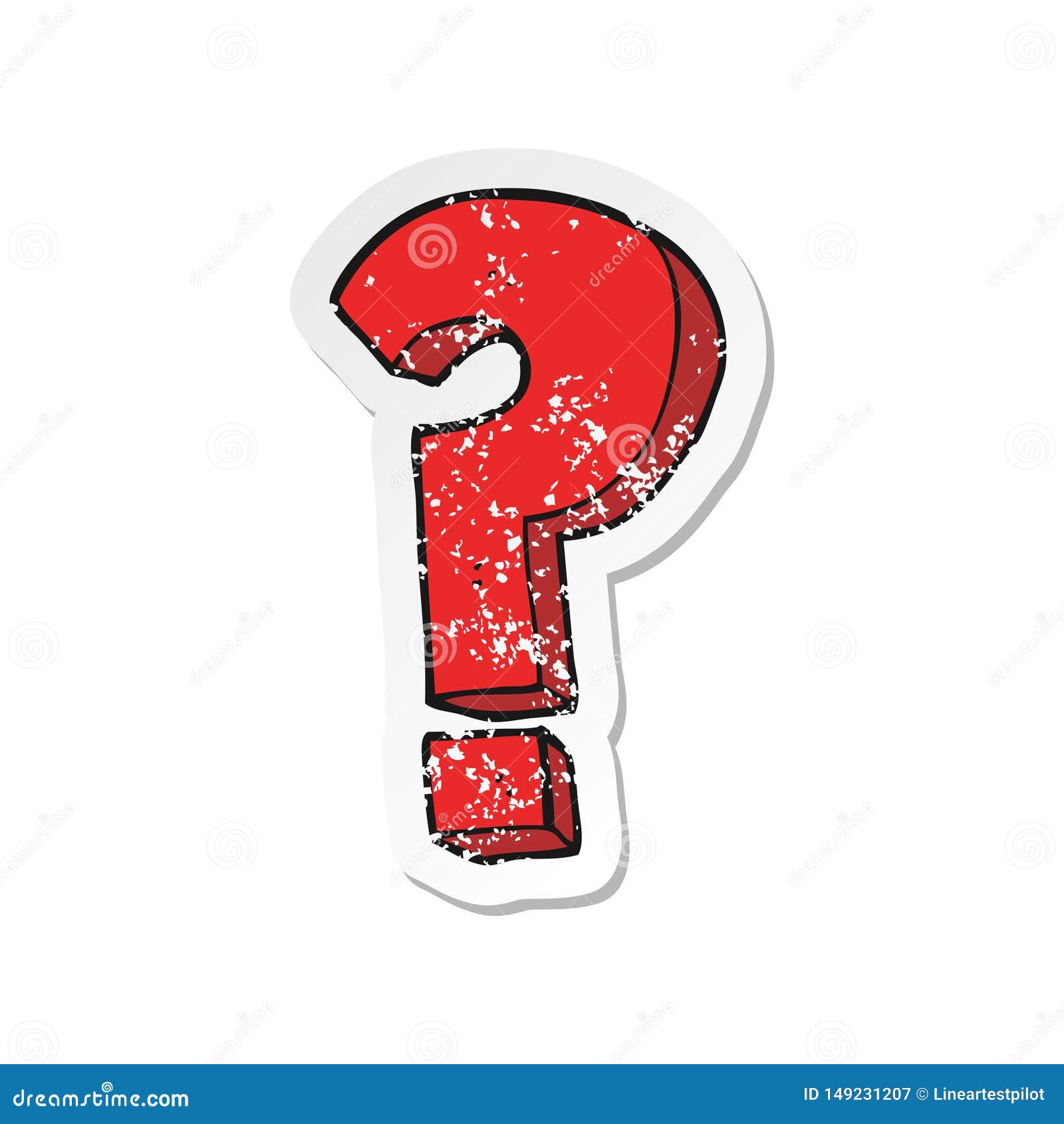 Retro Distressed Sticker of a Cartoon Question Mark Symbol Stock Vector ...