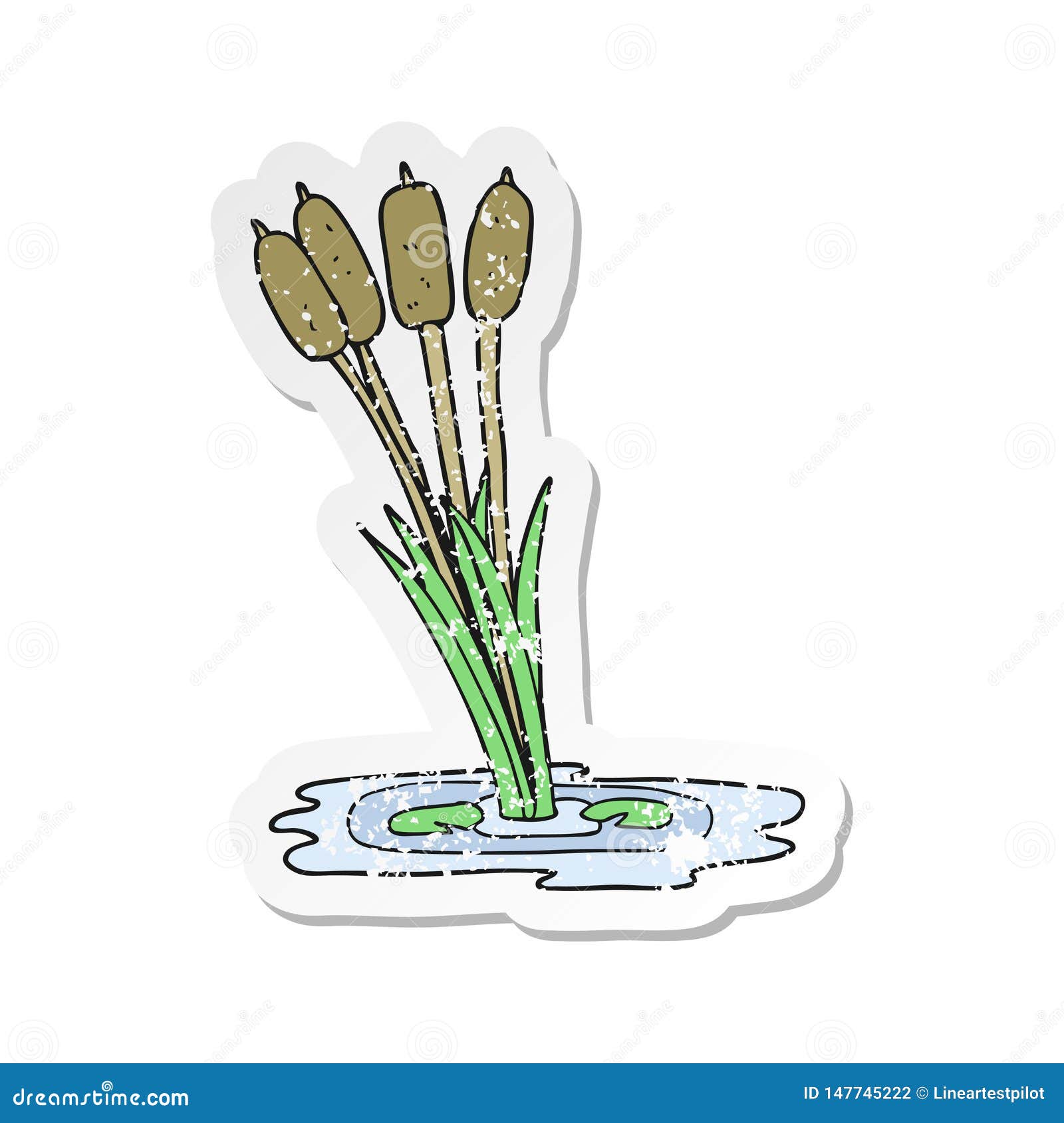 Retro Distressed Sticker of a Cartoon Reeds Stock Vector - Illustration ...
