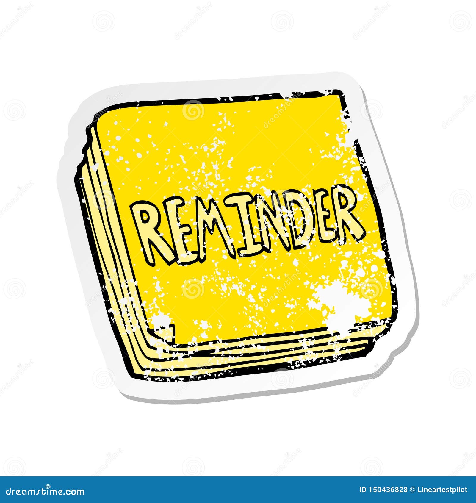 Retro Distressed Sticker of a Cartoon Reminder Notes Stock Vector ...