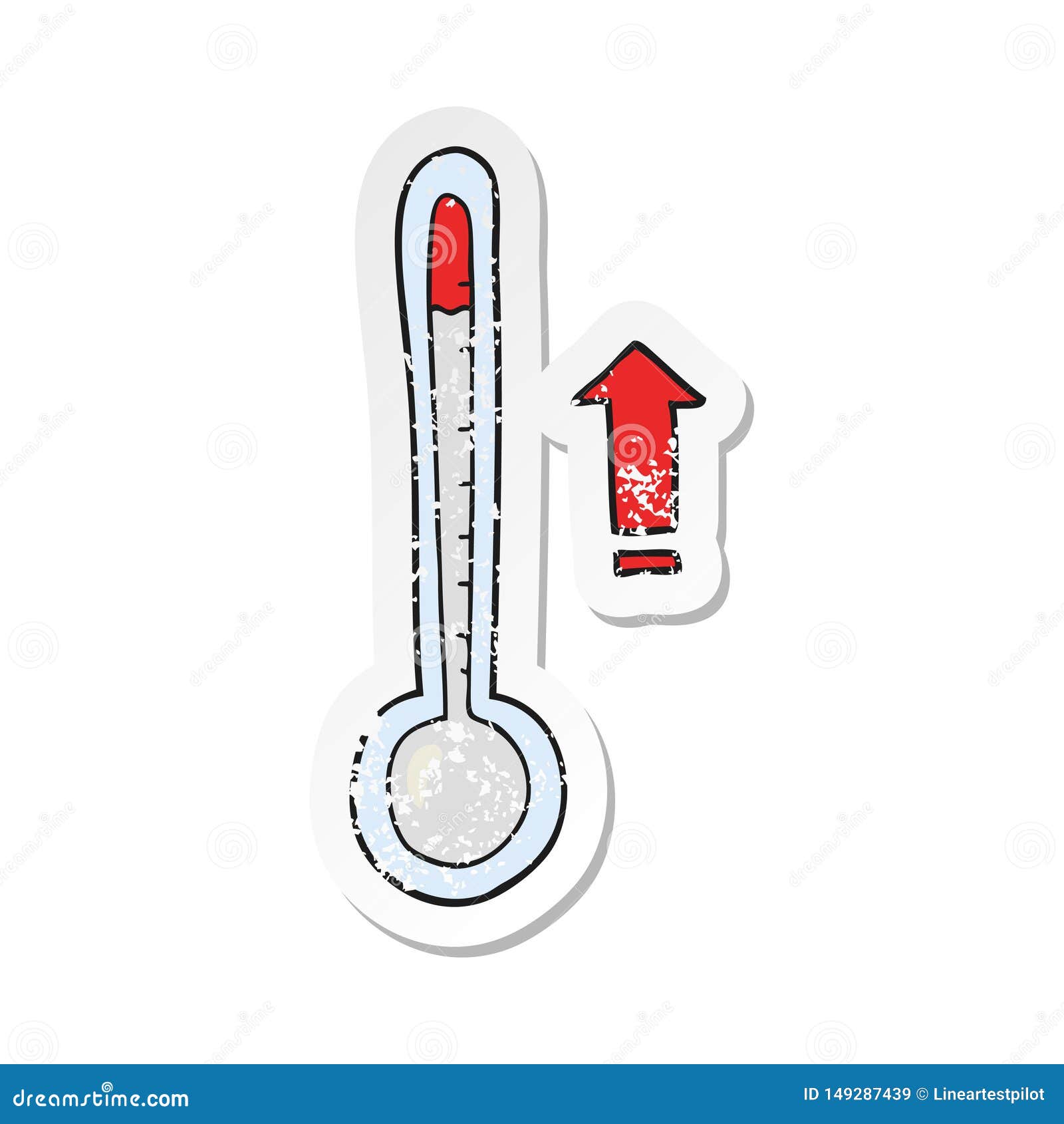 Retro Distressed Sticker of a Cartoon Rising Temperature Stock Vector ...