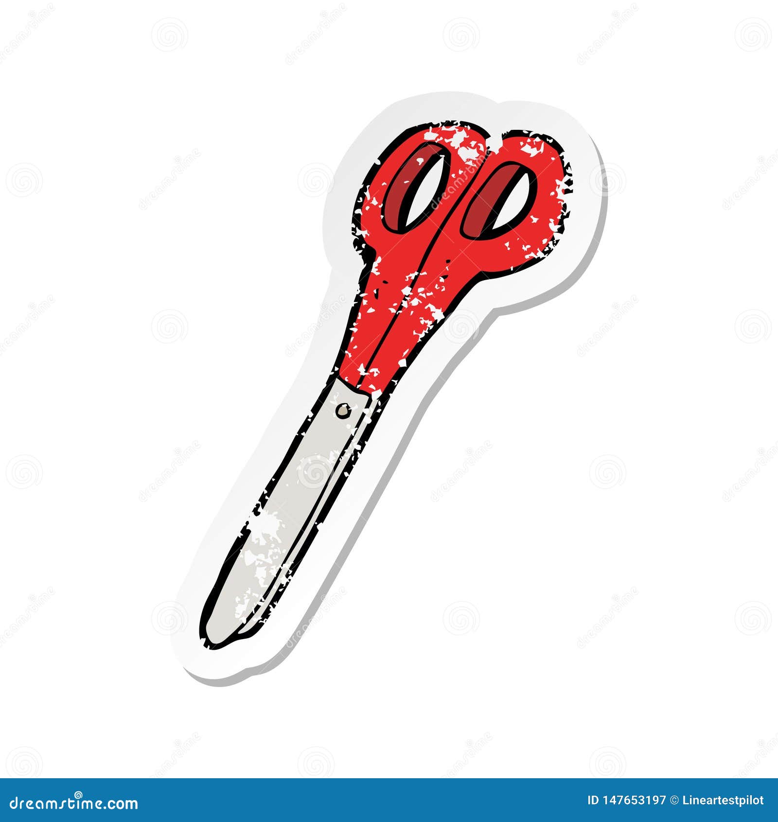 Retro Distressed Sticker of a Cartoon Scissors Stock Vector ...