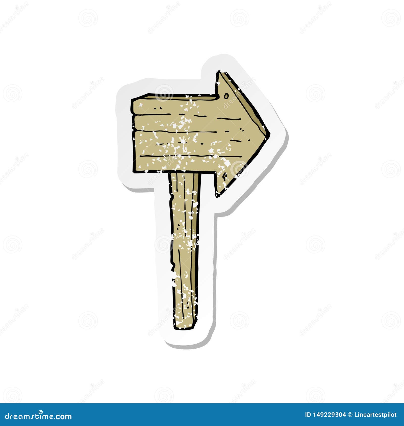 Retro Distressed Sticker of a Cartoon Sign Post Stock Vector ...