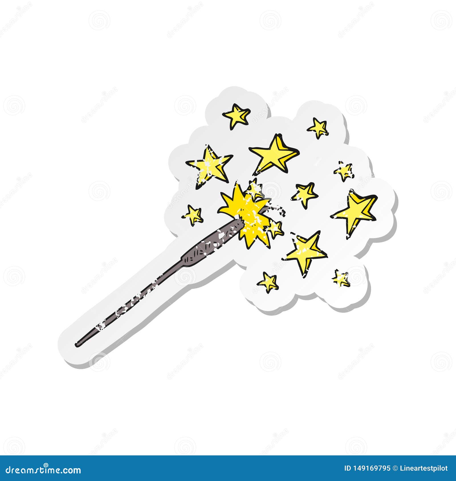 Retro Distressed Sticker of a Cartoon Sparkler Stock Vector ...