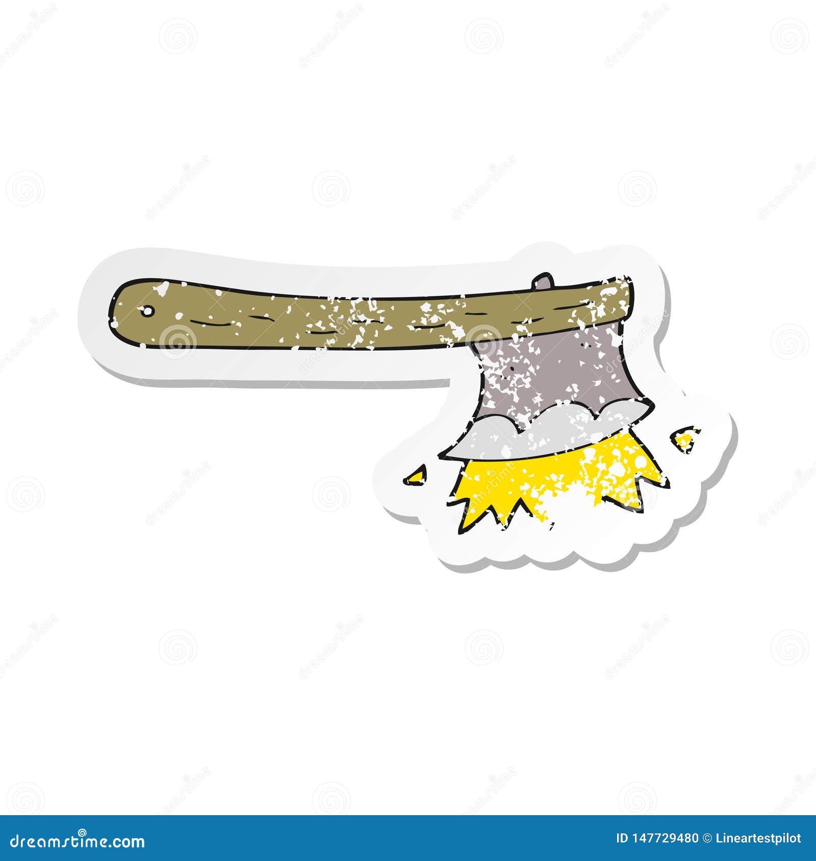 Retro Distressed Sticker of a Cartoon Striking Axe Stock Vector ...