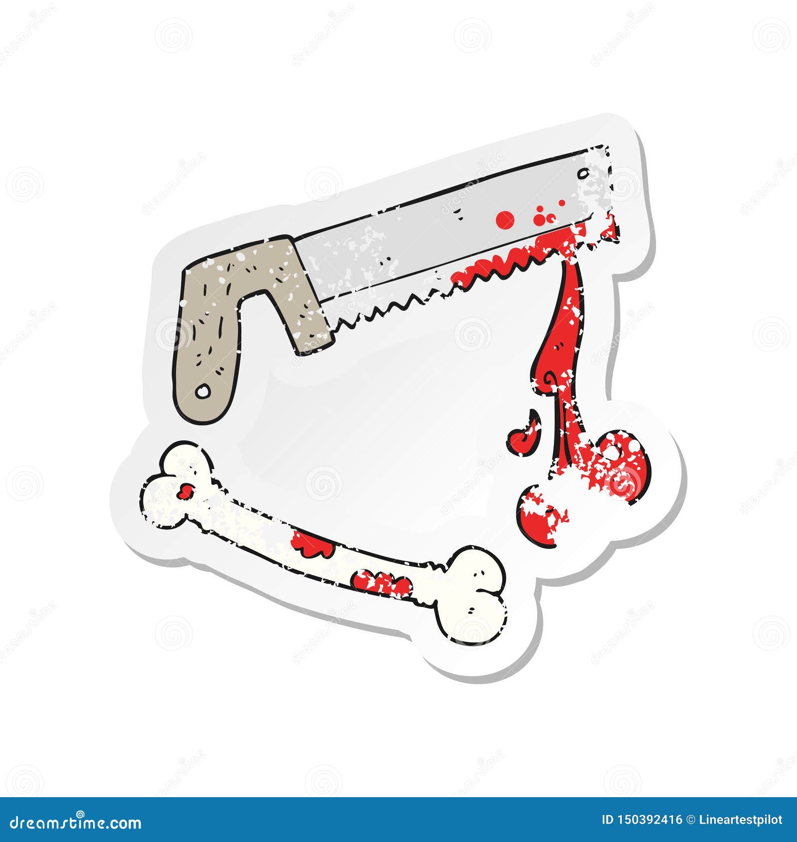 Retro Distressed Sticker of a Cartoon Surgeons Saw Stock Vector ...