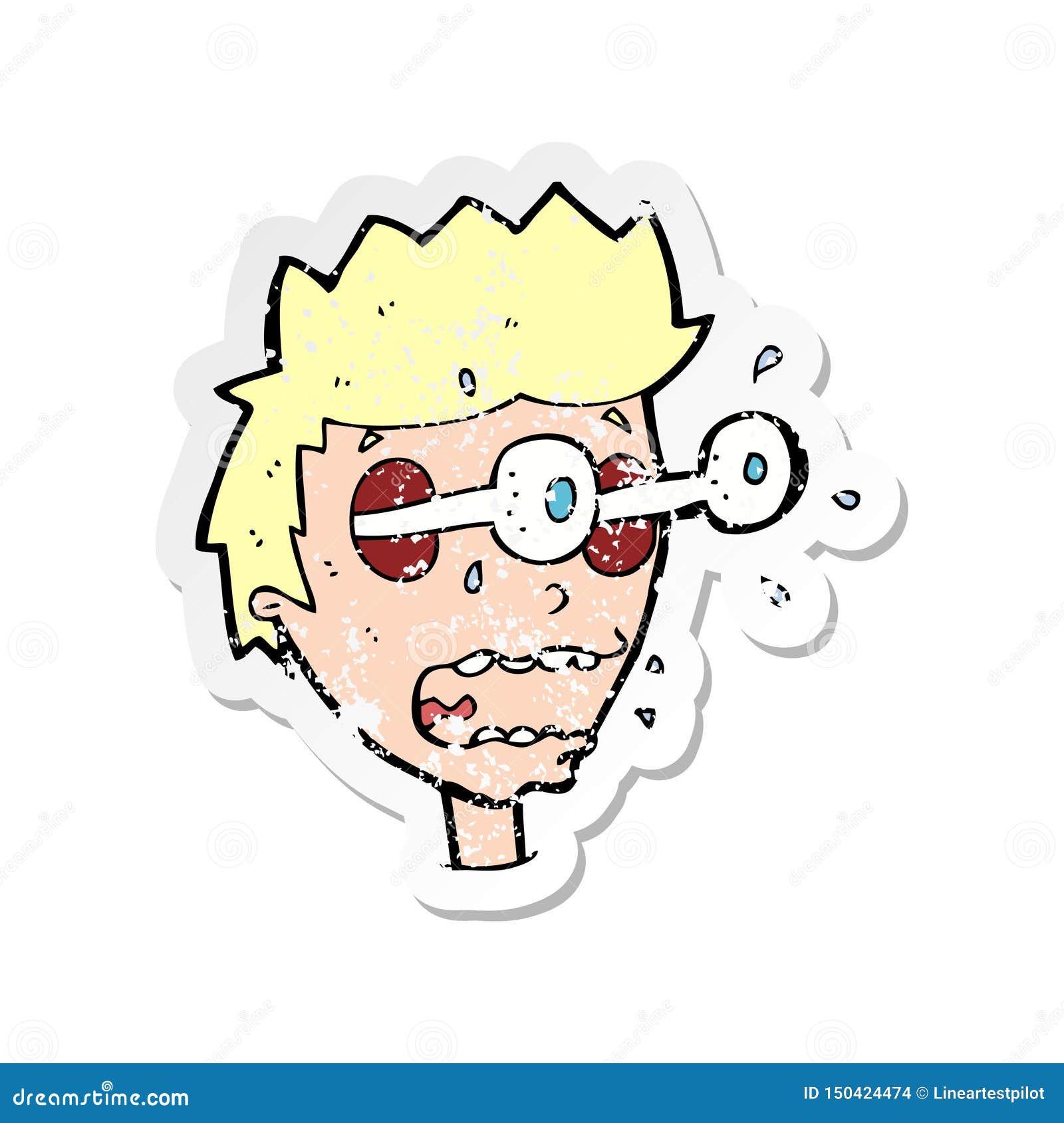 Retro Distressed Sticker of a Cartoon Surprised Man with Eyes Popping ... Retro Distressed Sticker of a Cartoon Surprised Man with Eyes Popping ...