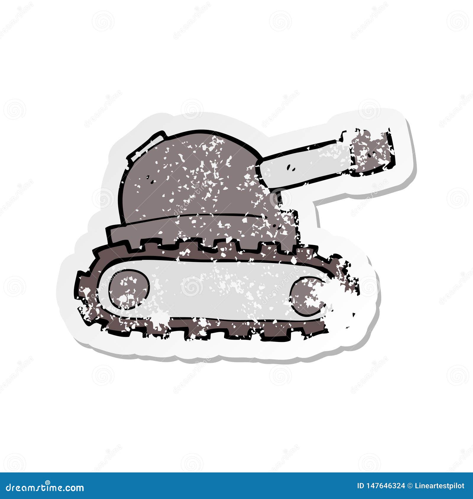 Retro Distressed Sticker of a Cartoon Tank Stock Vector - Illustration ...