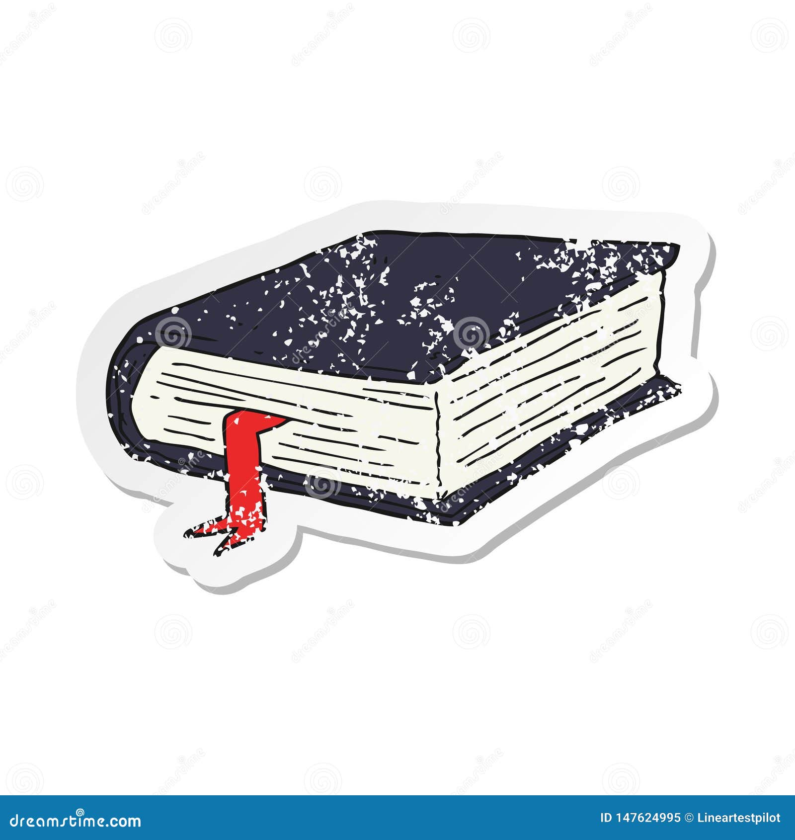 Retro Distressed Sticker of a Cartoon Thick Book Stock Vector ...
