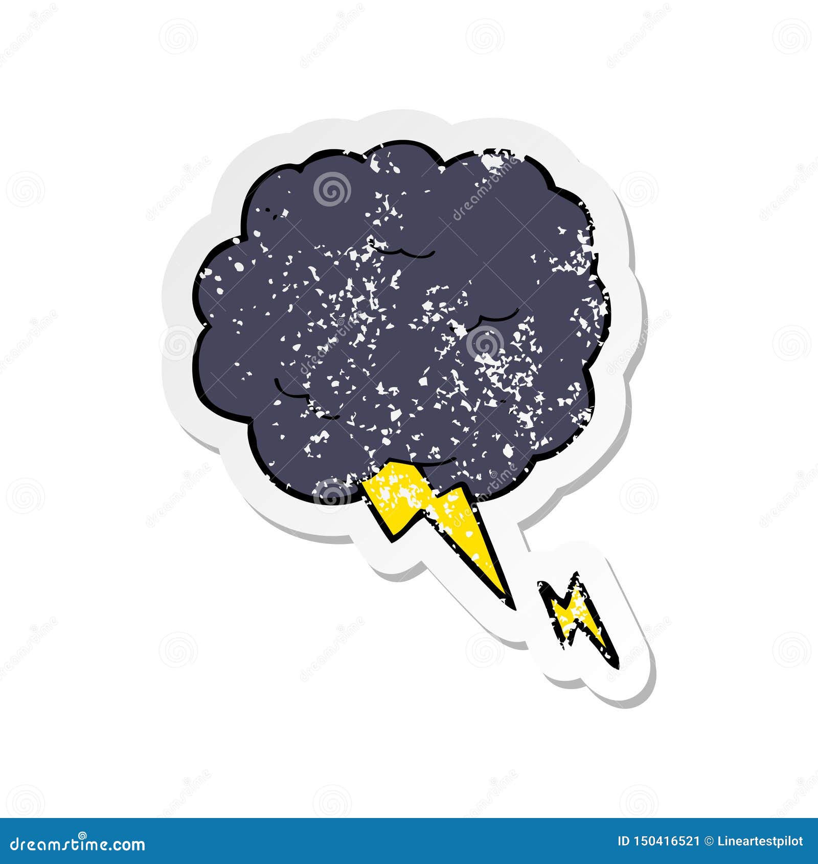 Retro Distressed Sticker of a Cartoon Thundercloud Symbol Stock Vector ...
