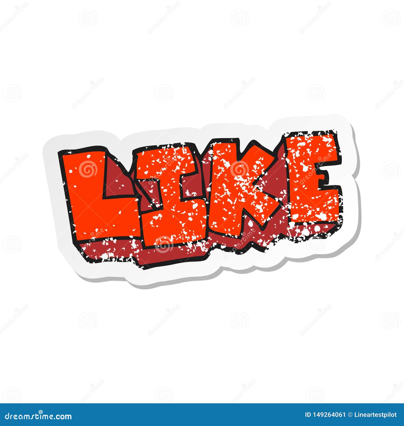 Retro Distressed Sticker of a Cartoon Word Like Stock Vector ...