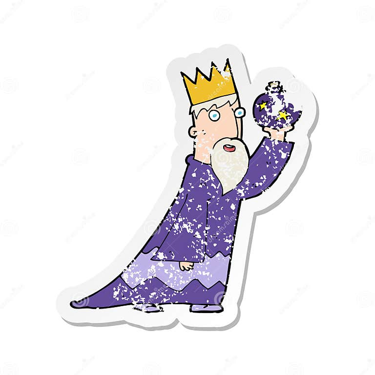 Retro Distressed Sticker of a One of the Three Wise Men Stock Vector ...