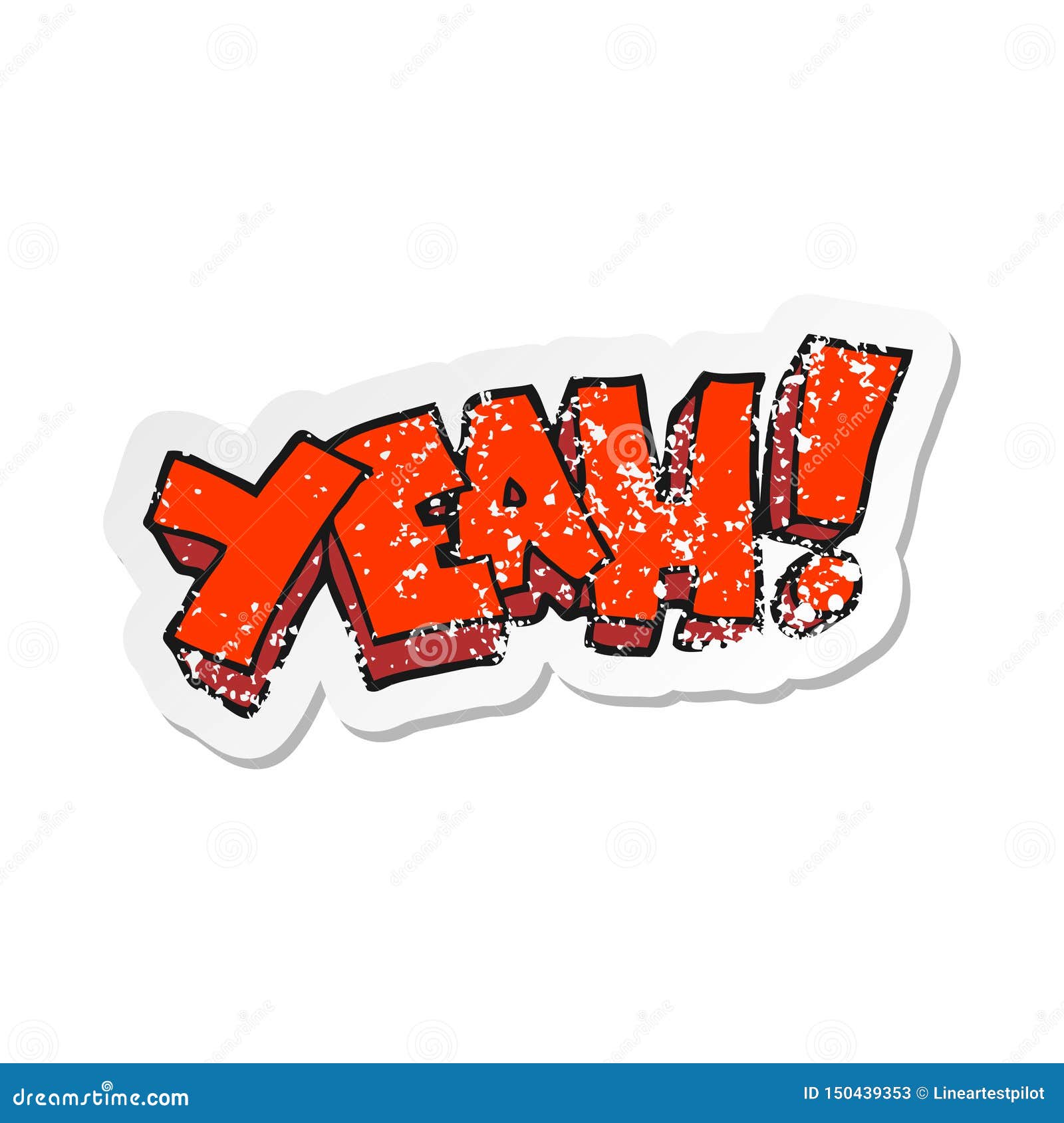Retro Distressed Sticker of a Yeah Cartoon Shout Stock Vector ...