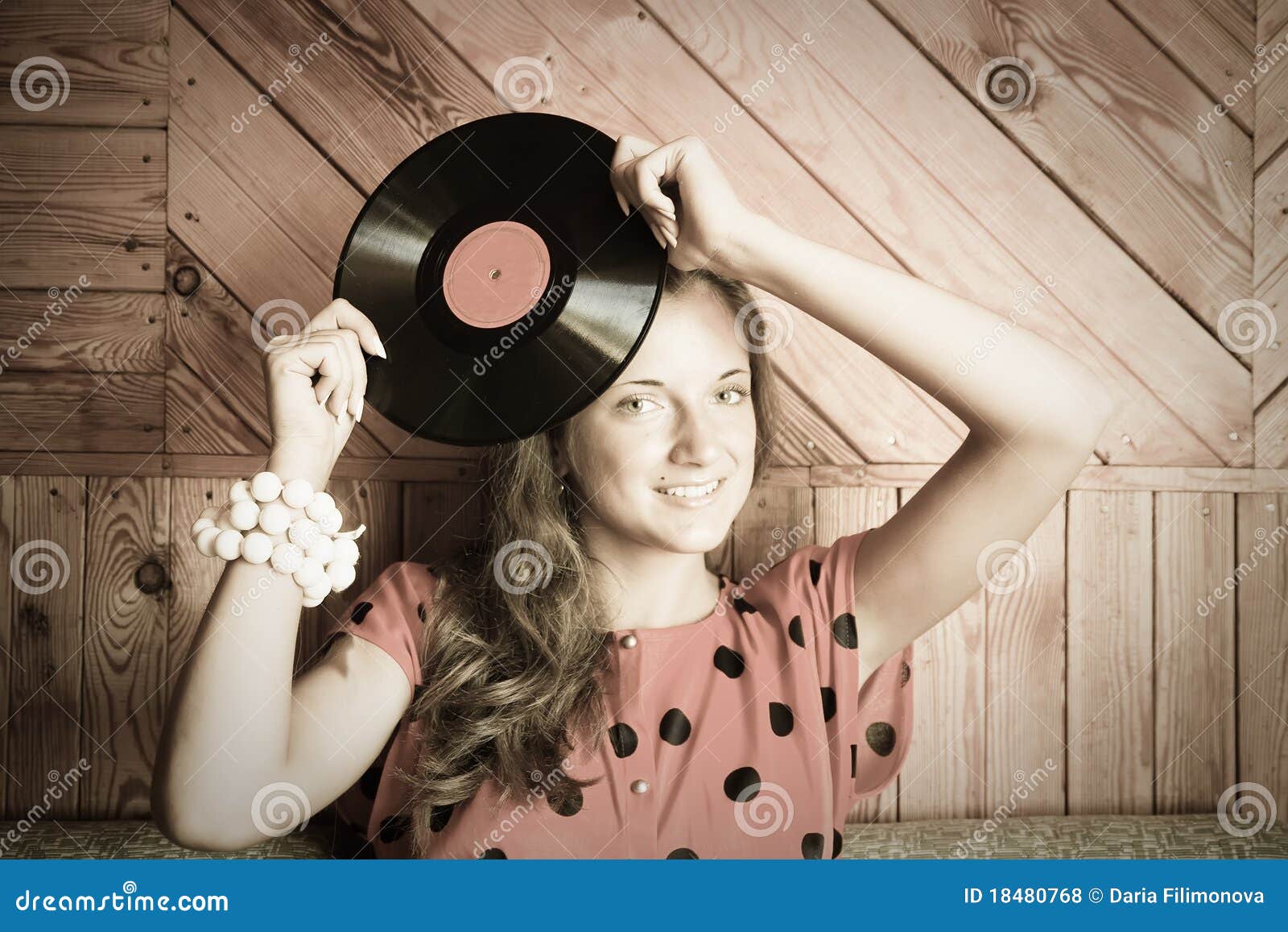 Retro DJ stock photo. Image of fashion, female, inside - 18480768