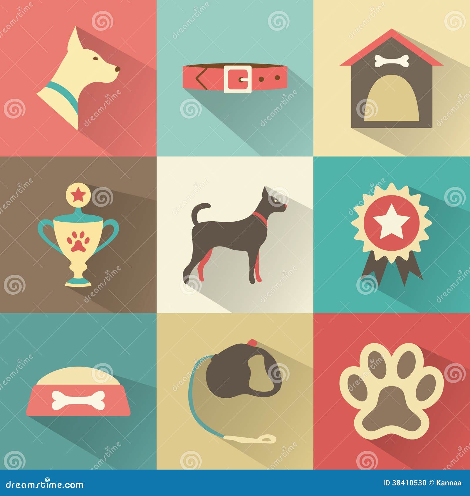 Retro Dog Icons Set. Vector Illustration for Web, Stock Vector ...
