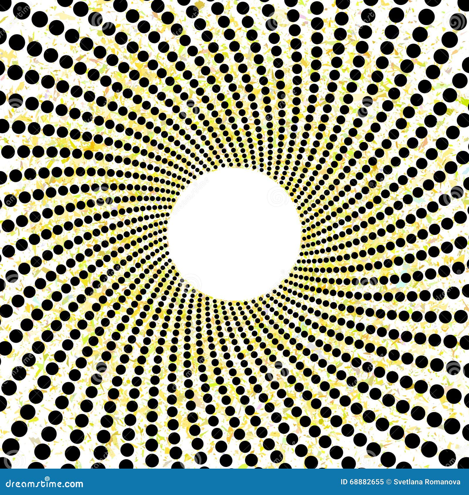 Retro Dotted Yellow Black Circles Pattern Stock Vector - Illustration ...