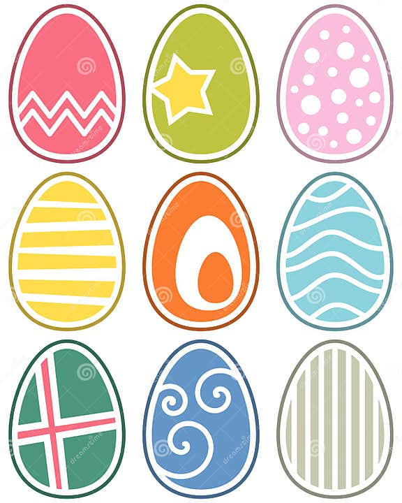 Retro Easter Eggs Set stock vector. Illustration of decoration - 28846119