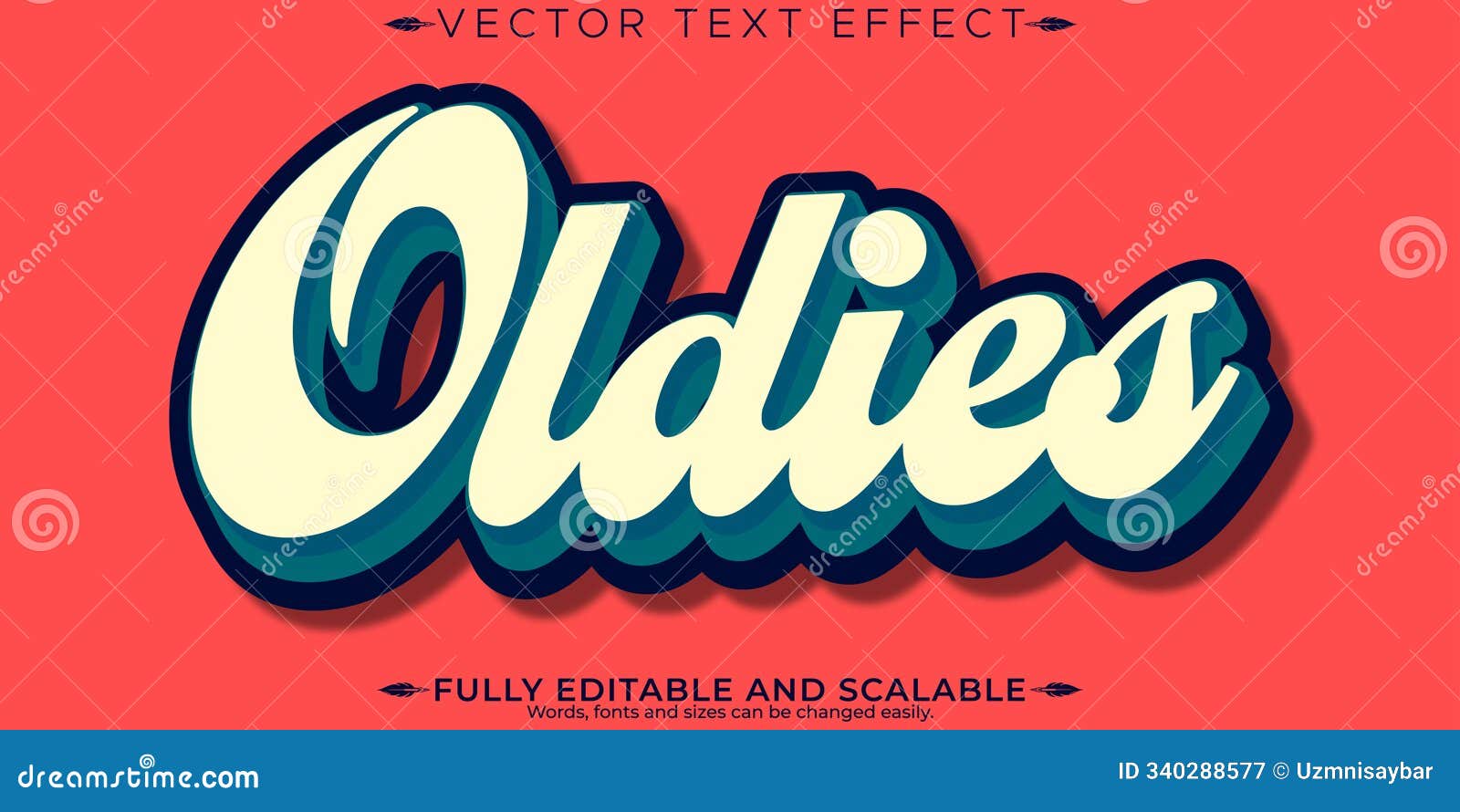 Retro Editable Text Effect, Editable Oldies and Vintage Text Style ...