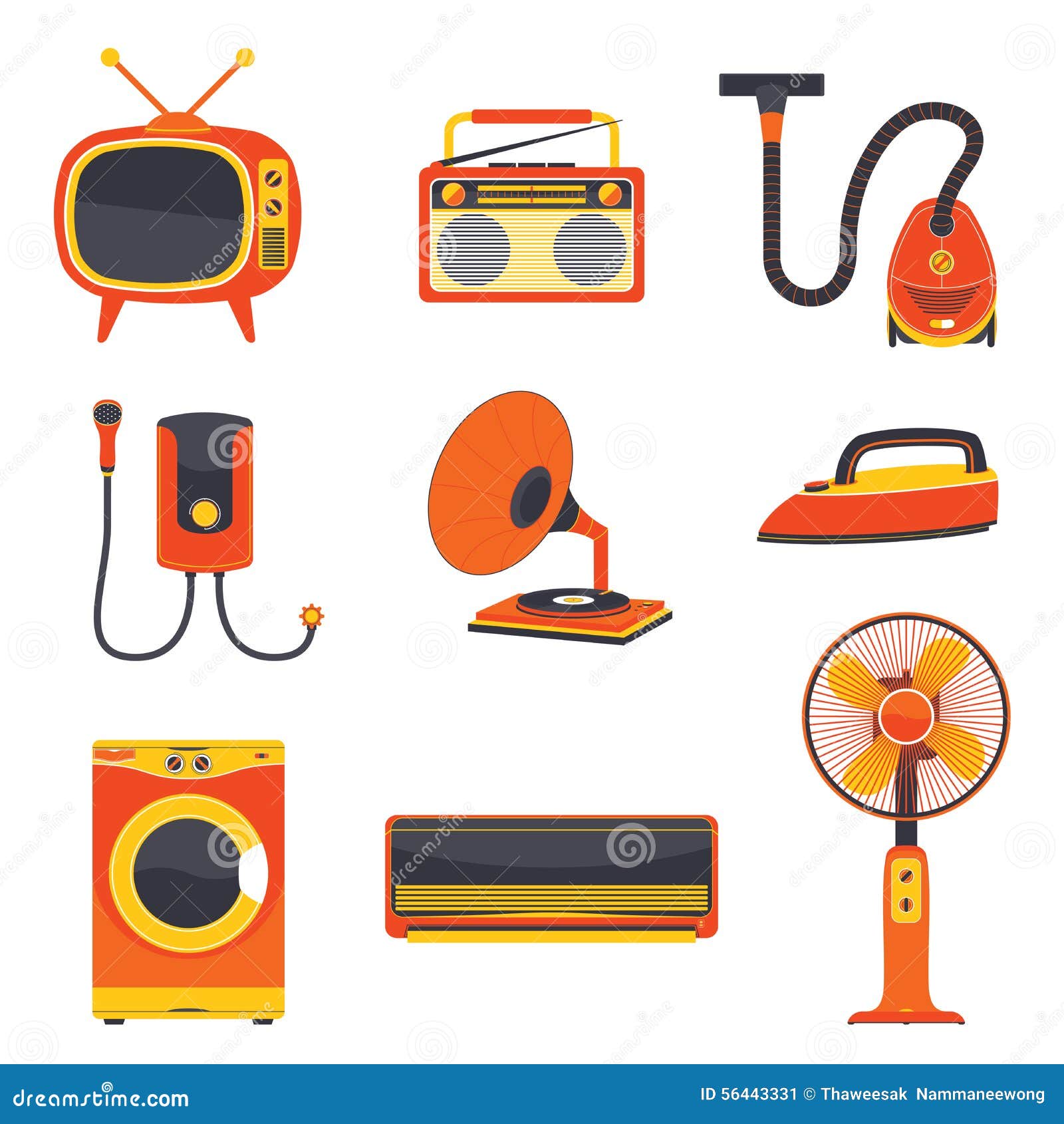 Retro Electric Plug Icon Color Outline Vector | CartoonDealer.com ...