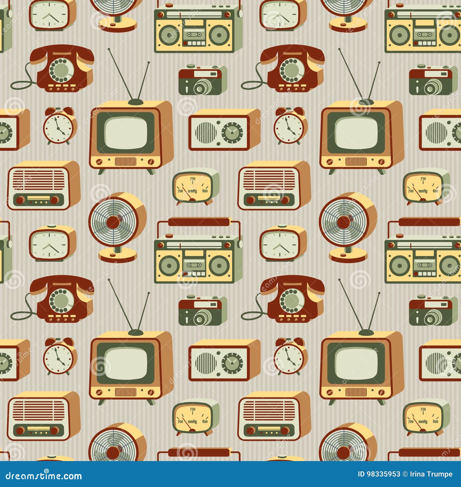 Retro electronics pattern stock vector. Illustration of vector - 98335953
