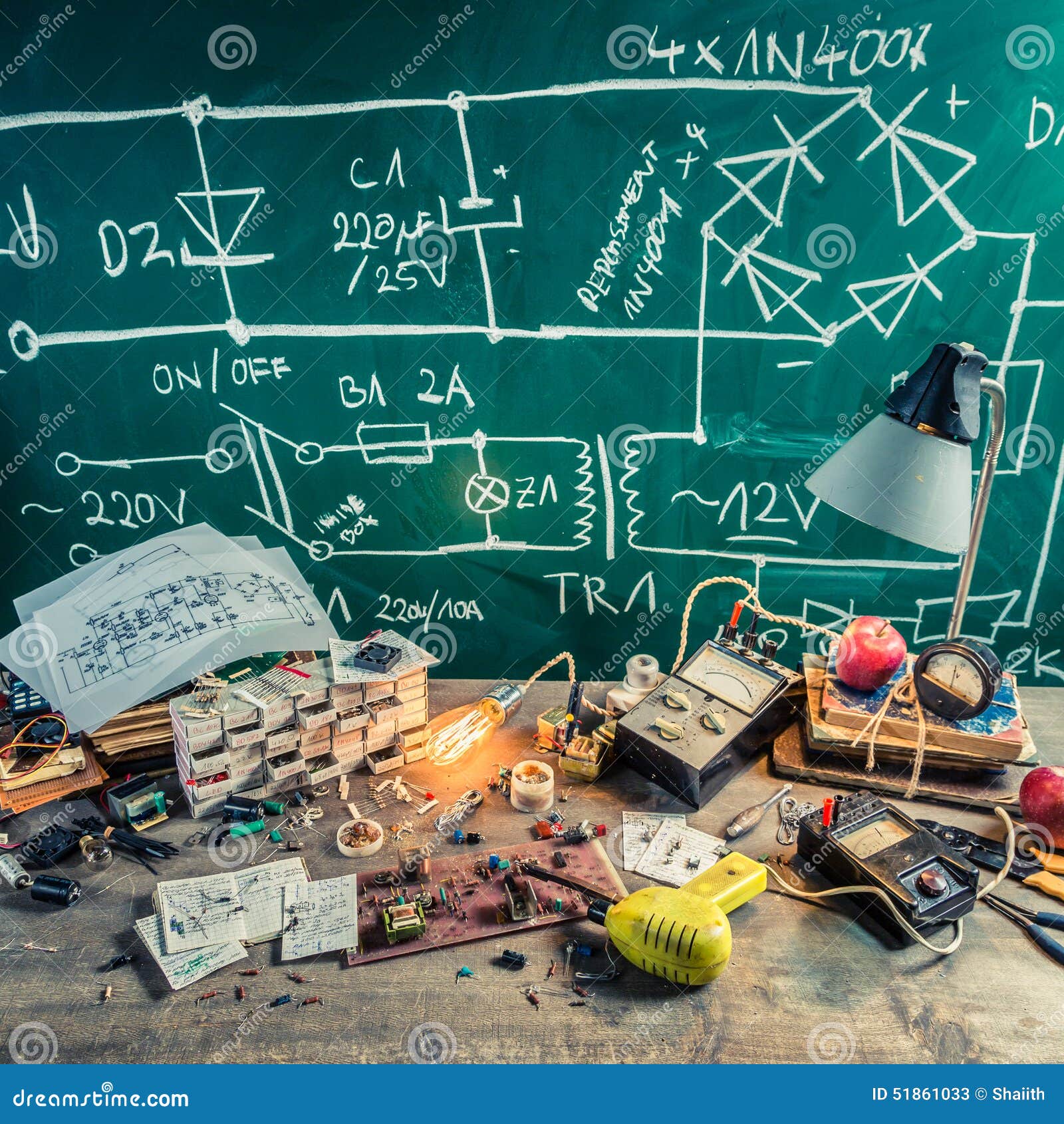 Retro Electronics Workshop in Physics Lab Stock Image - Image of ...