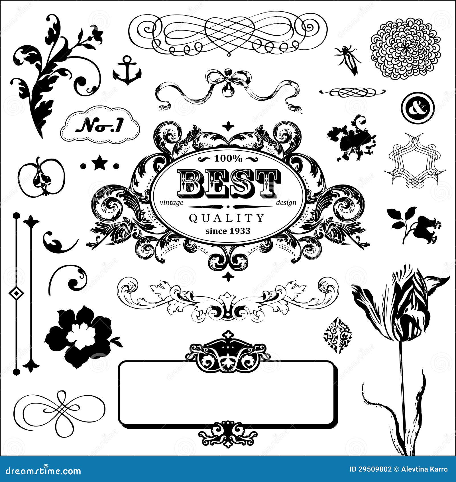 Retro elements stock vector. Illustration of fruit, isolated - 29509802