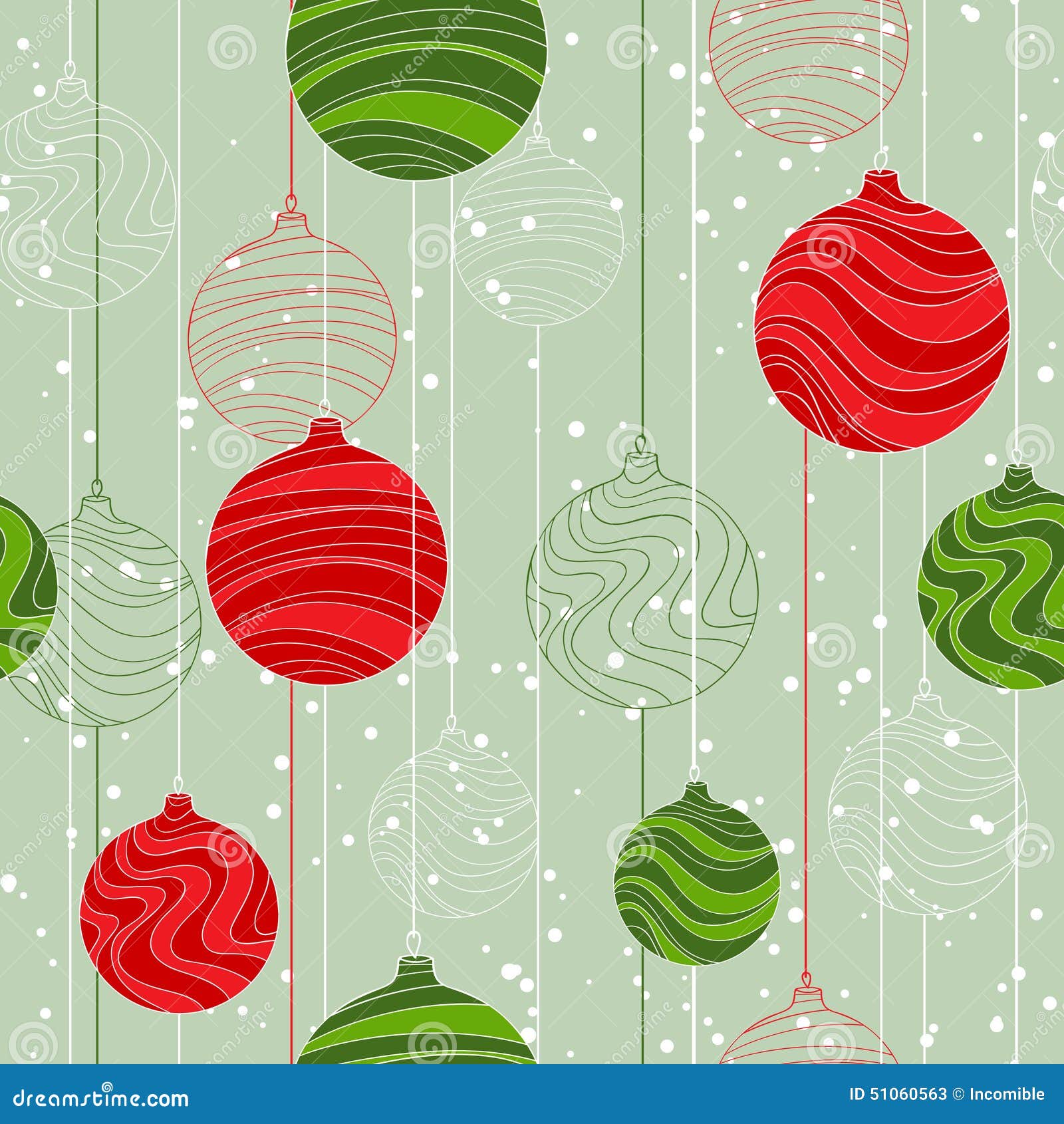 Retro Elements for Design Christmas Balls Seamless Stock Vector ...