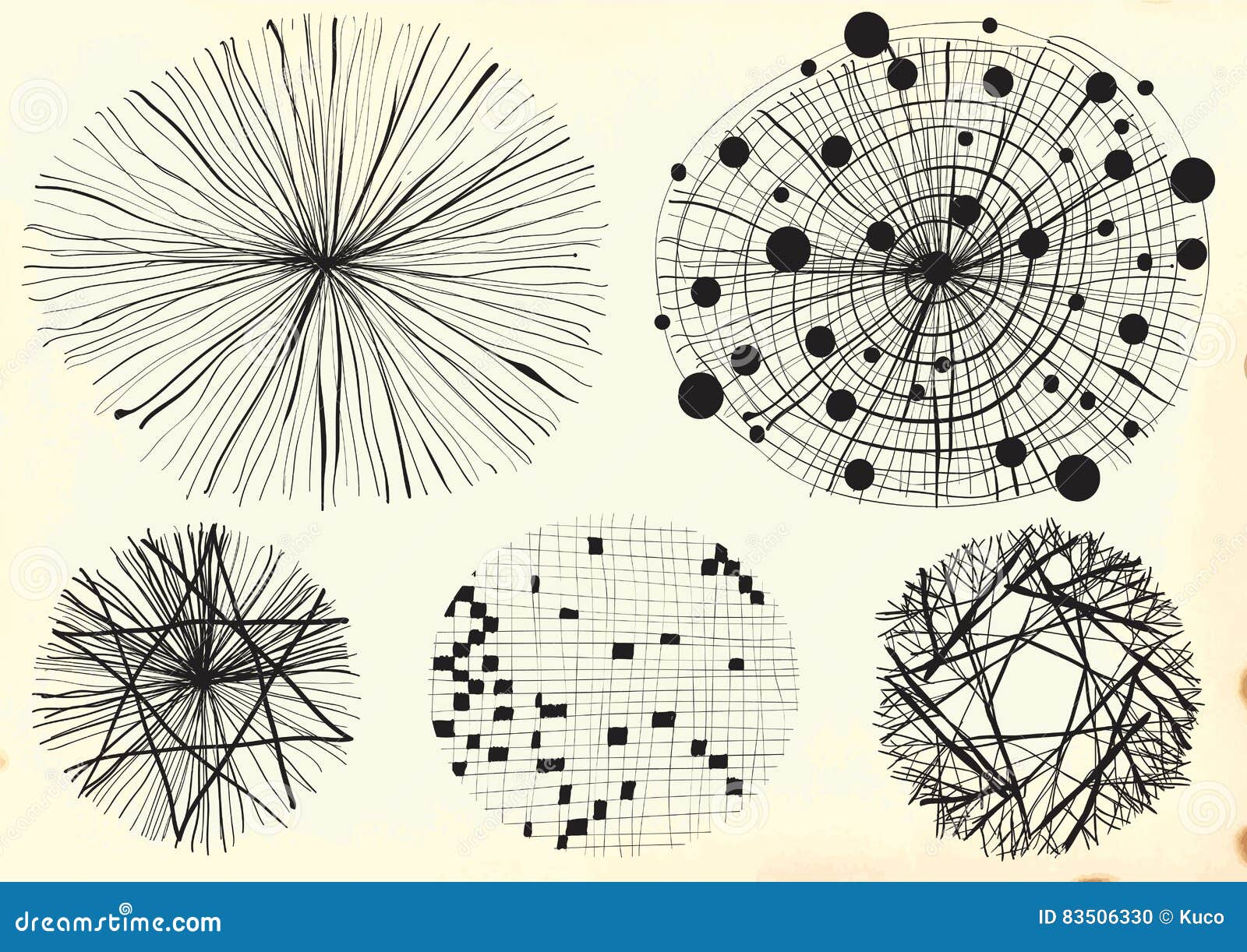 Retro Elements - Hand Drawn Vector Pack Stock Vector - Illustration of ...
