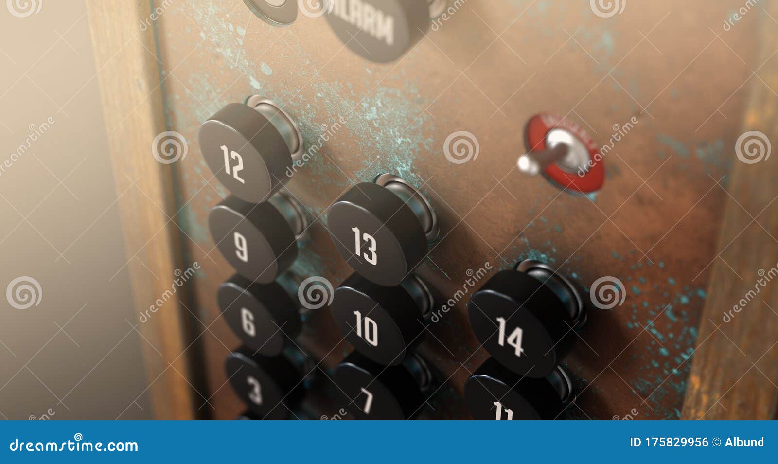 Retro Elevator Control Panel Stock Photo - Image of machine, knob ...