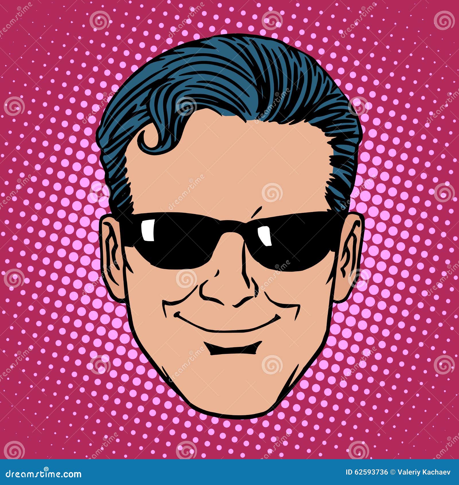 Retro Emoji Spy Man Face Vector Illustration | CartoonDealer.com #62593736