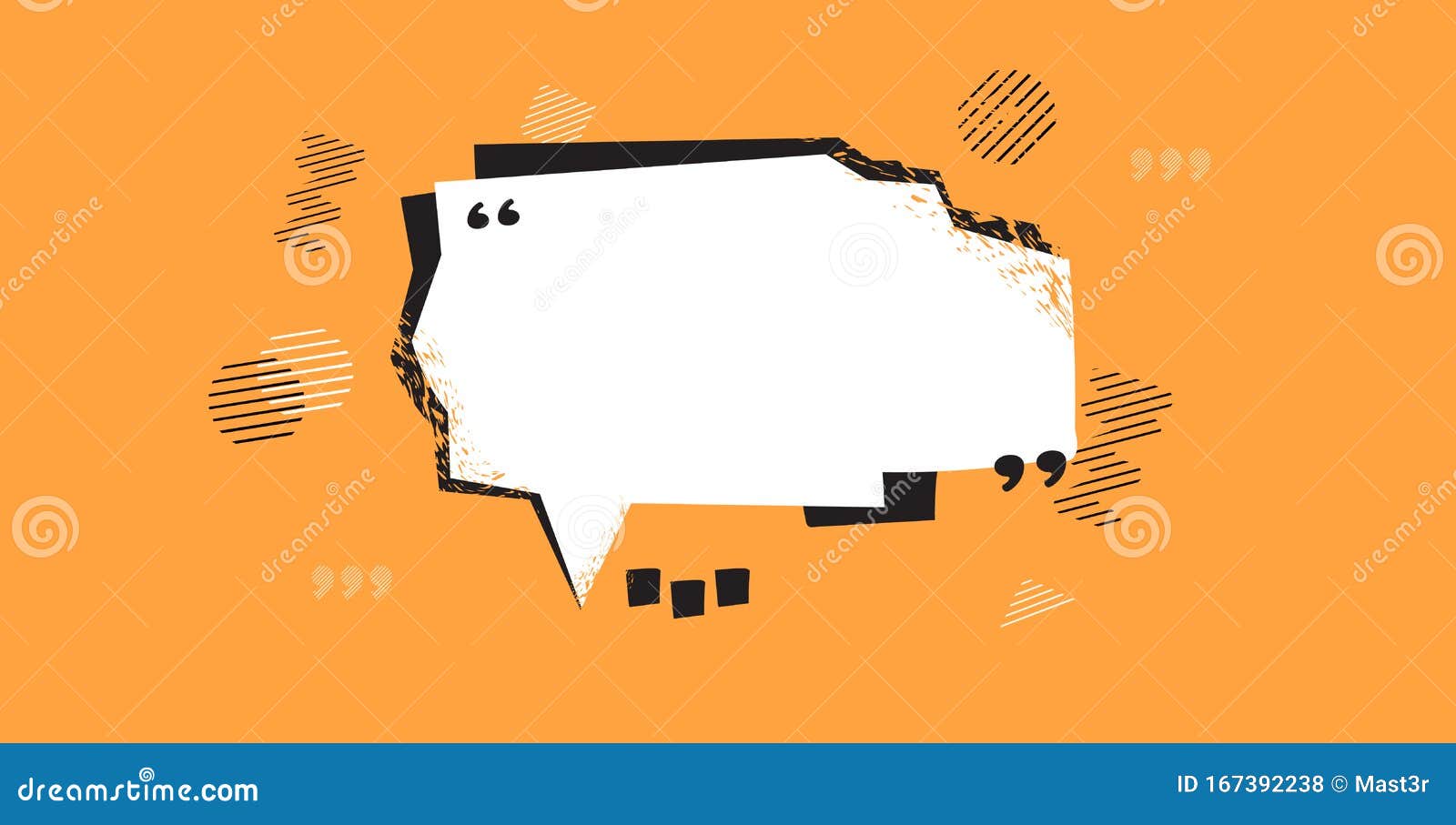 Retro Empty Speech Textbox or Think Banner Communication Quote Template ...