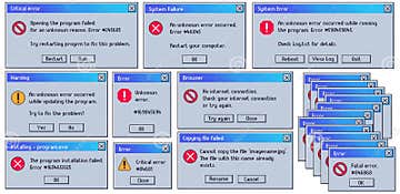Retro Error Message. Old User Interface System Failure Window, Fatal ...