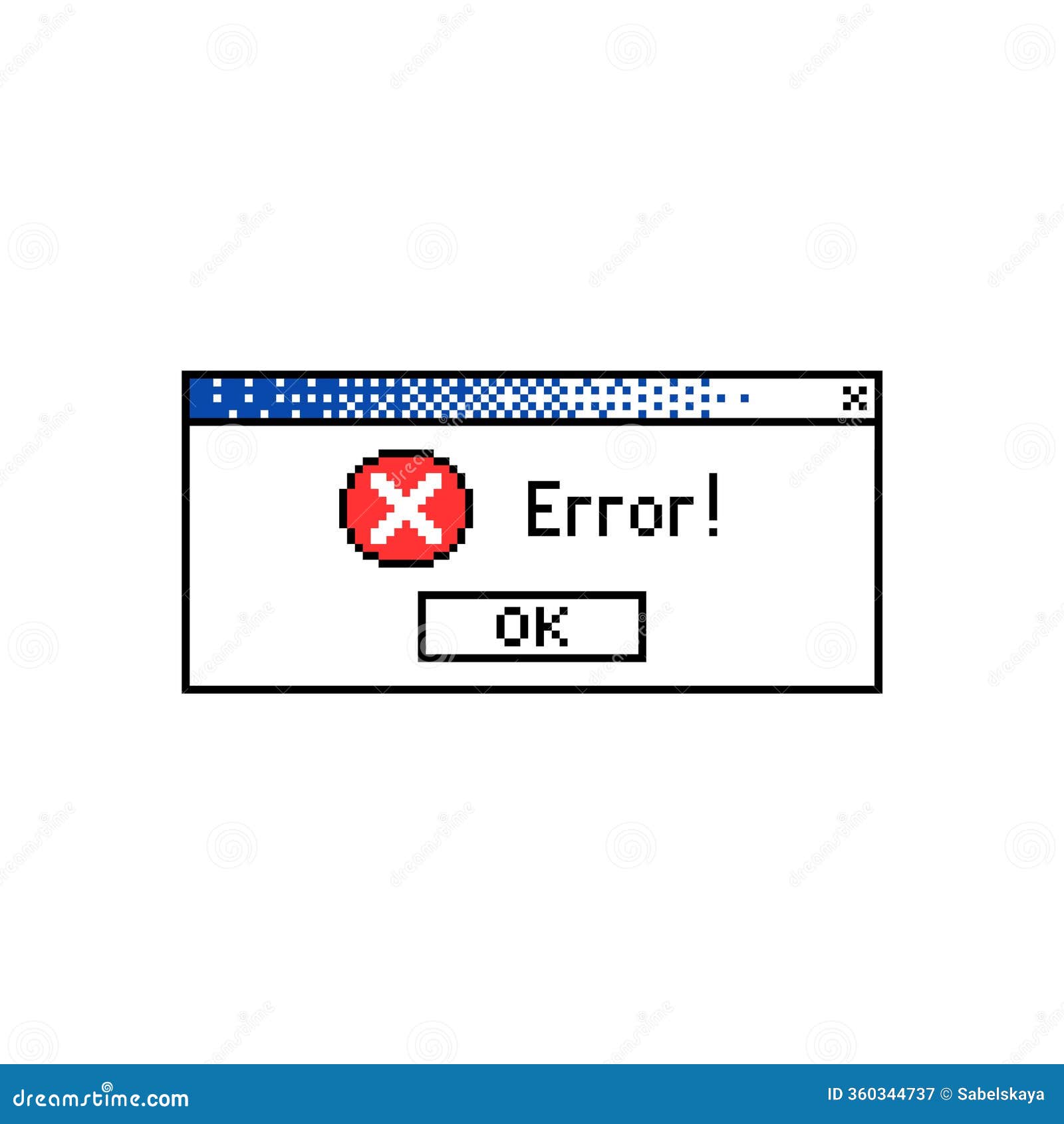 Retro Error Message in Pixel Style, Vector Old Dialog Box of System ...