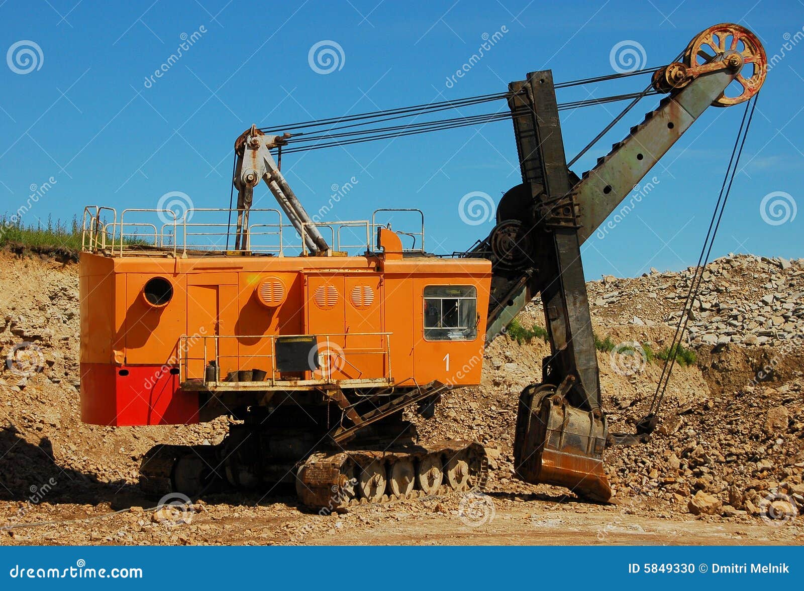 Retro excavator stock photo. Image of excavate, industry - 5849330