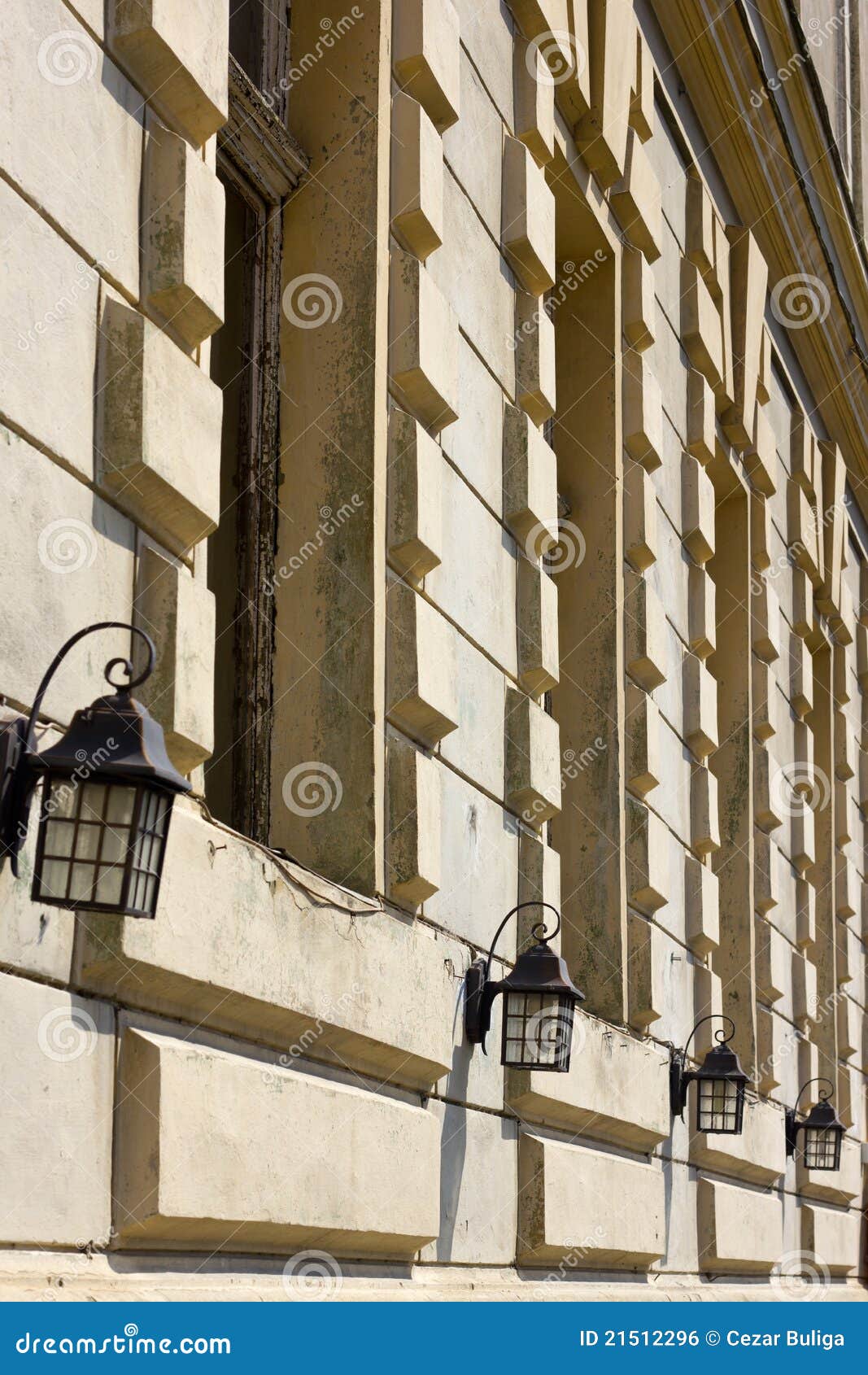 Retro facade stock photo. Image of lamp, wall, building - 21512296