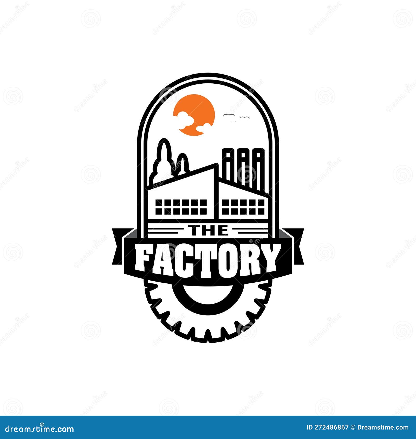 Factory Emblem Logo, in Vintage Style Stock Vector - Illustration of ...